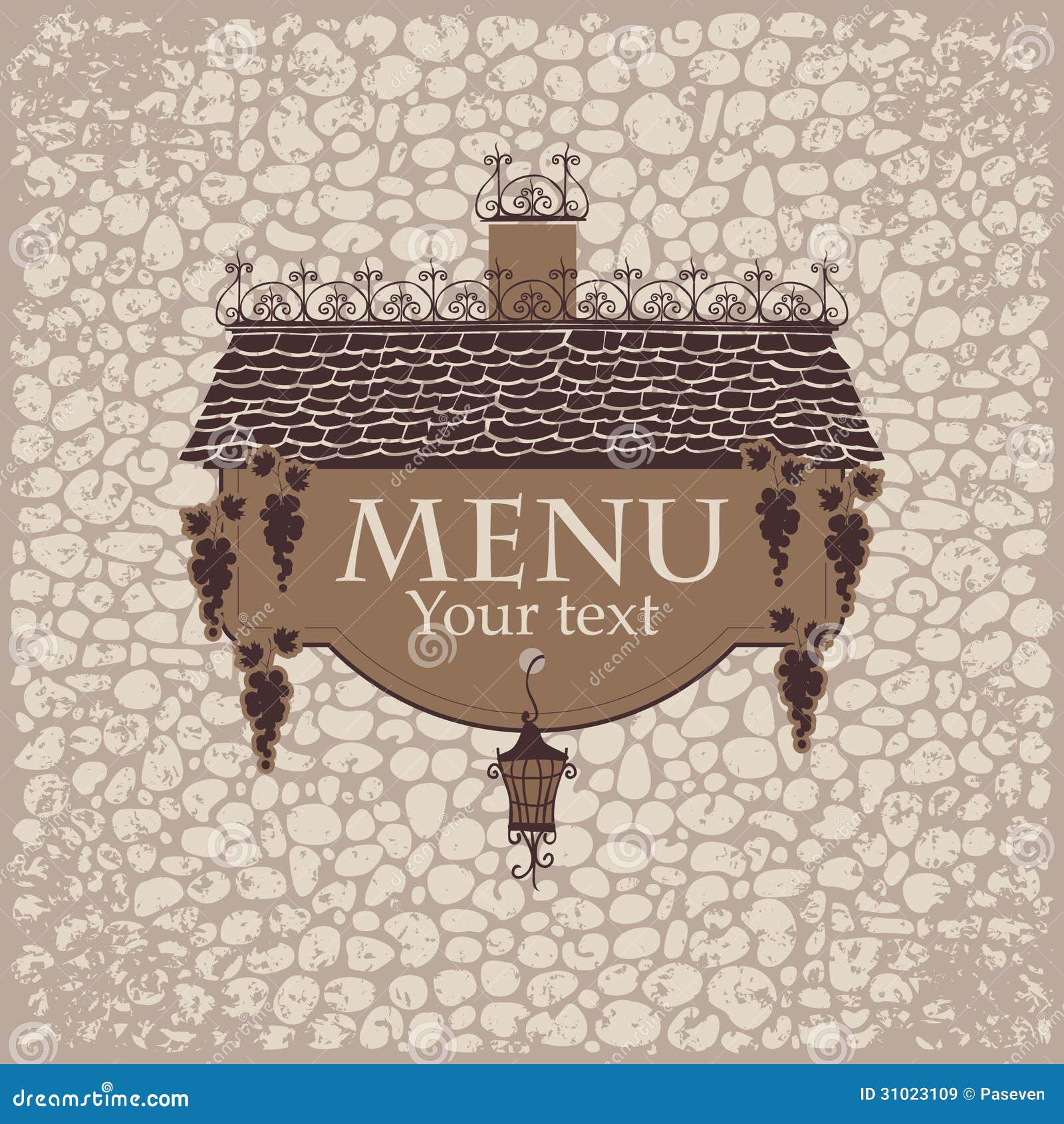 Menu with the old roof stock vector. Illustration of restaurant - 31023109