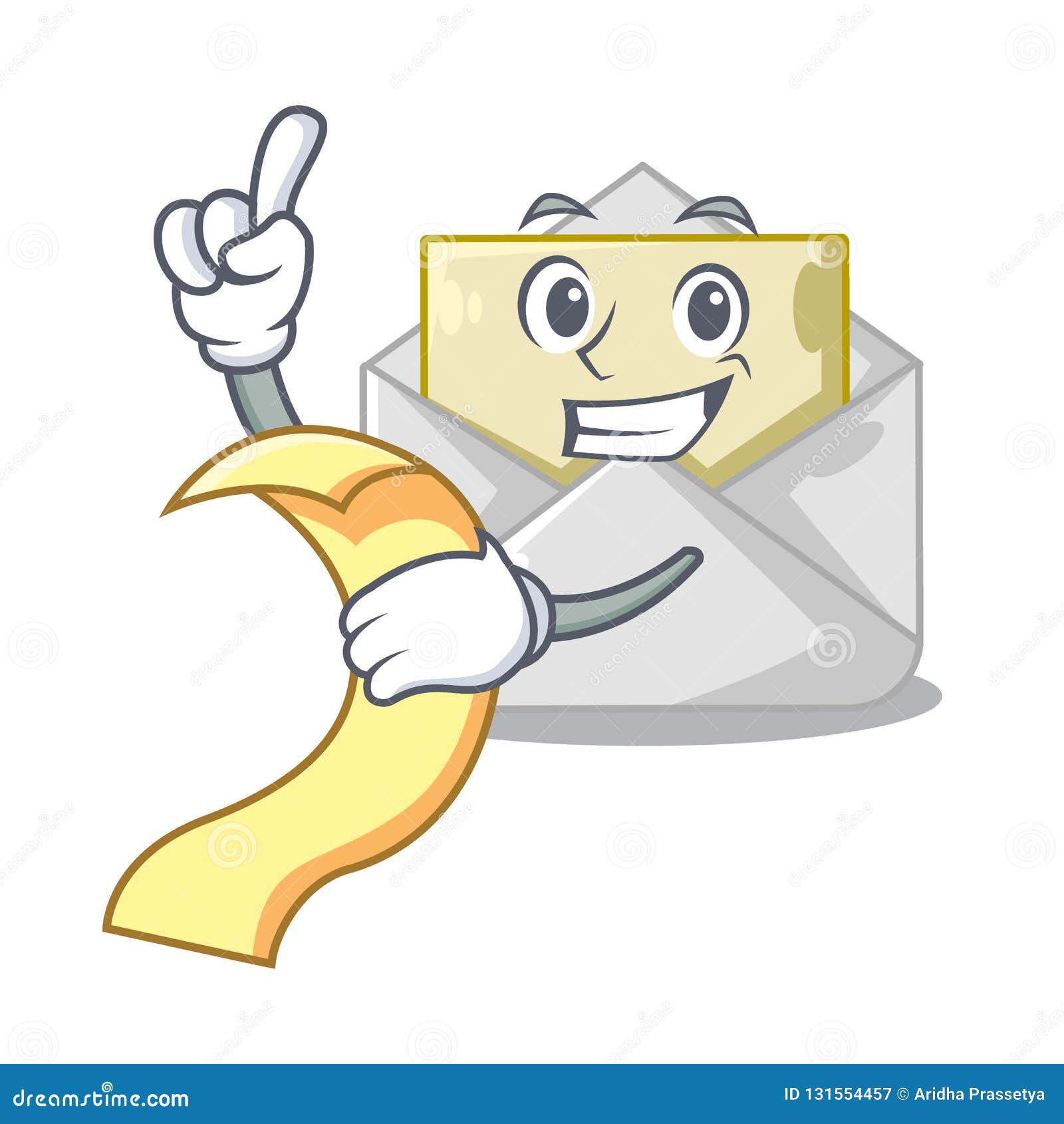 With Menu Open Envelope on Cartoon Shape Blank Stock Vector ...