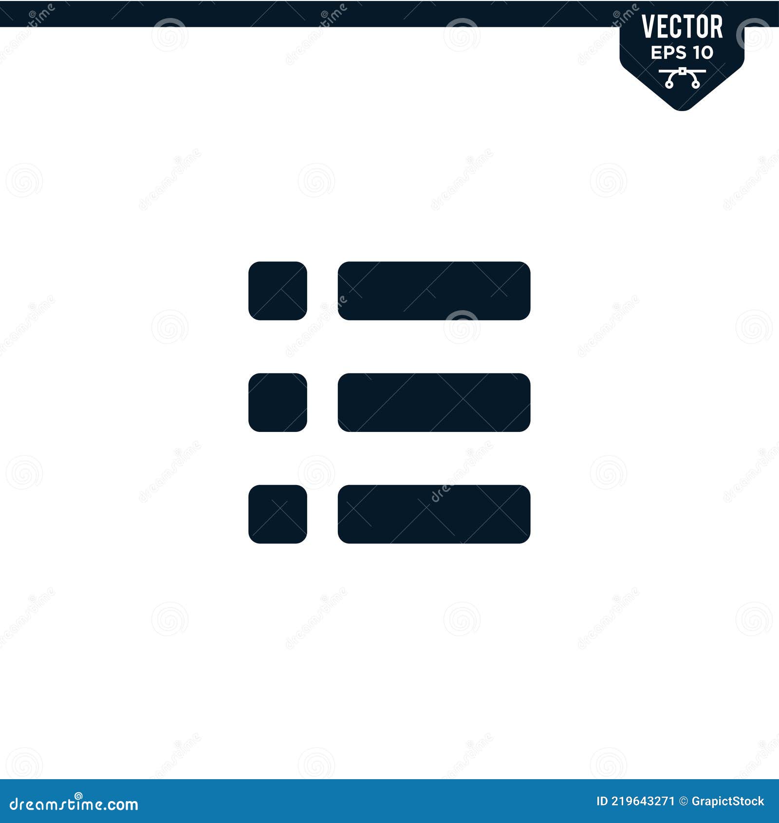 Menu Option Icon Collection in Glyph Style, Solid Color Vector Stock ...