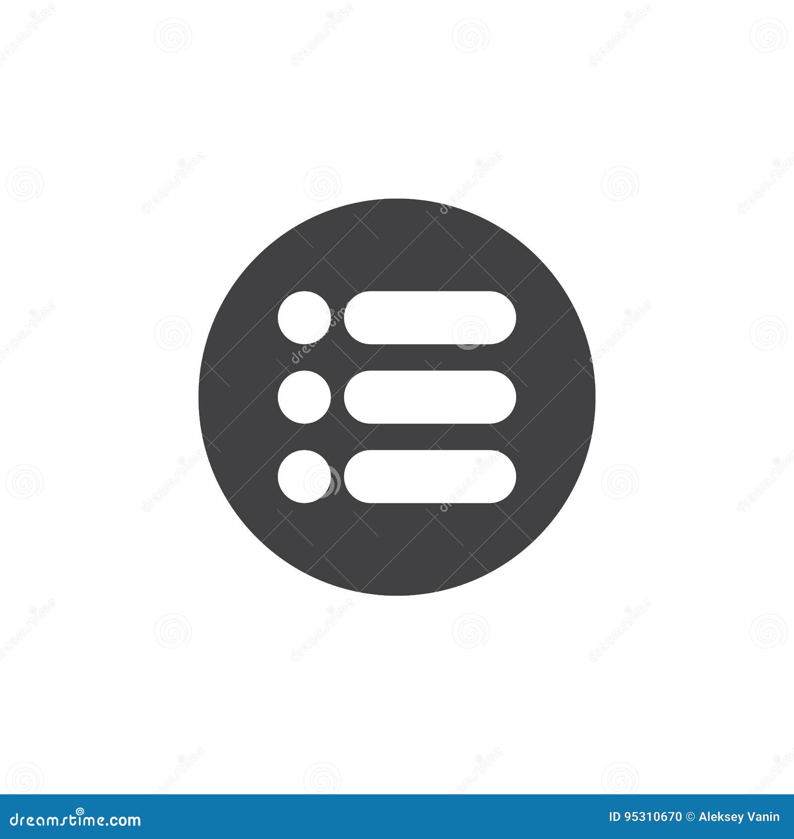 Menu, Options Flat Icon. Round Simple Button, Circular Vector Sign ...
