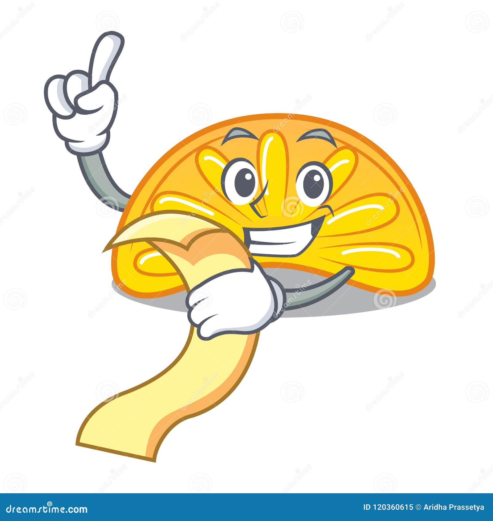 With Menu Orange Jelly Candy Mascot Cartoon Stock Vector - Illustration ...