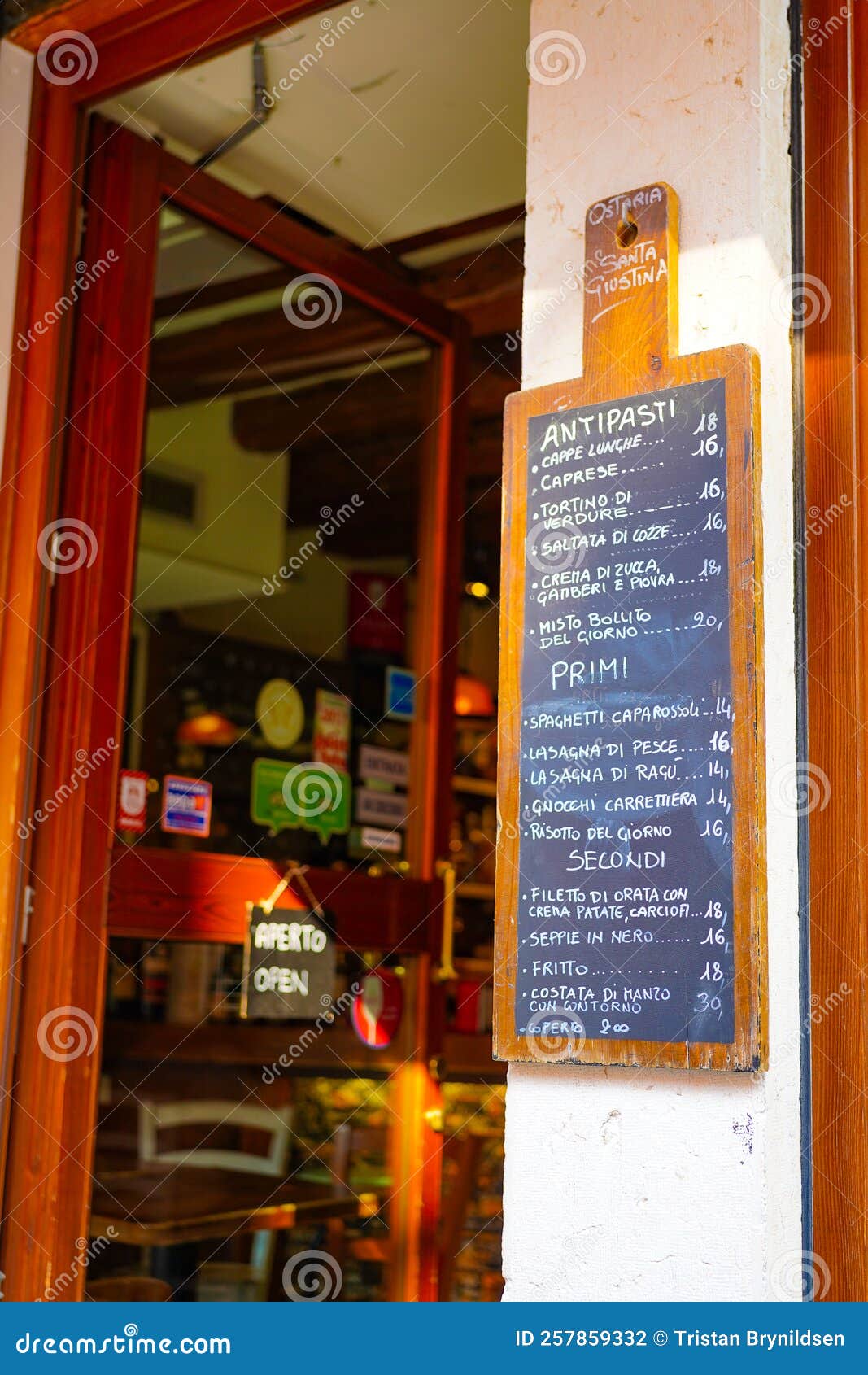 A Menu Outside a Restaruant in Venice, Italy Editorial Photography ...