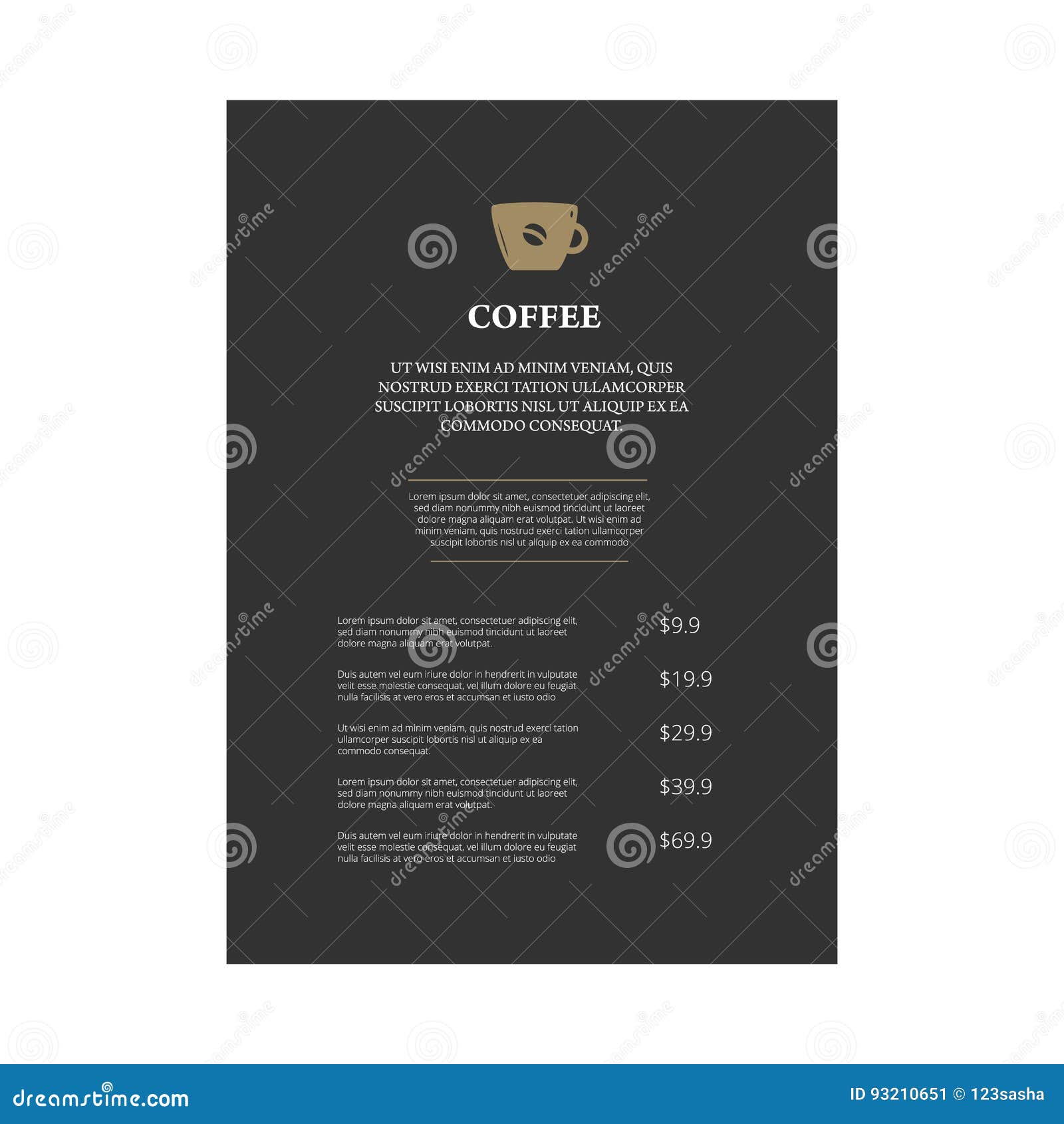 Menu page design stock vector. Illustration of layout - 93210651