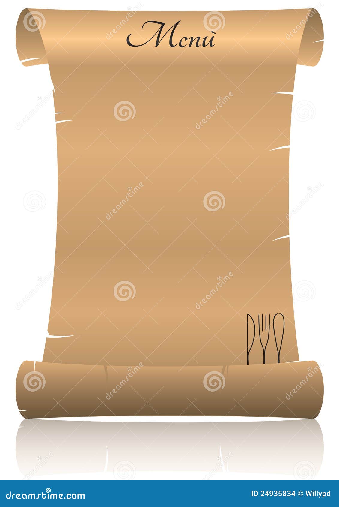 Menu parchment stock vector. Illustration of ancient - 24935834