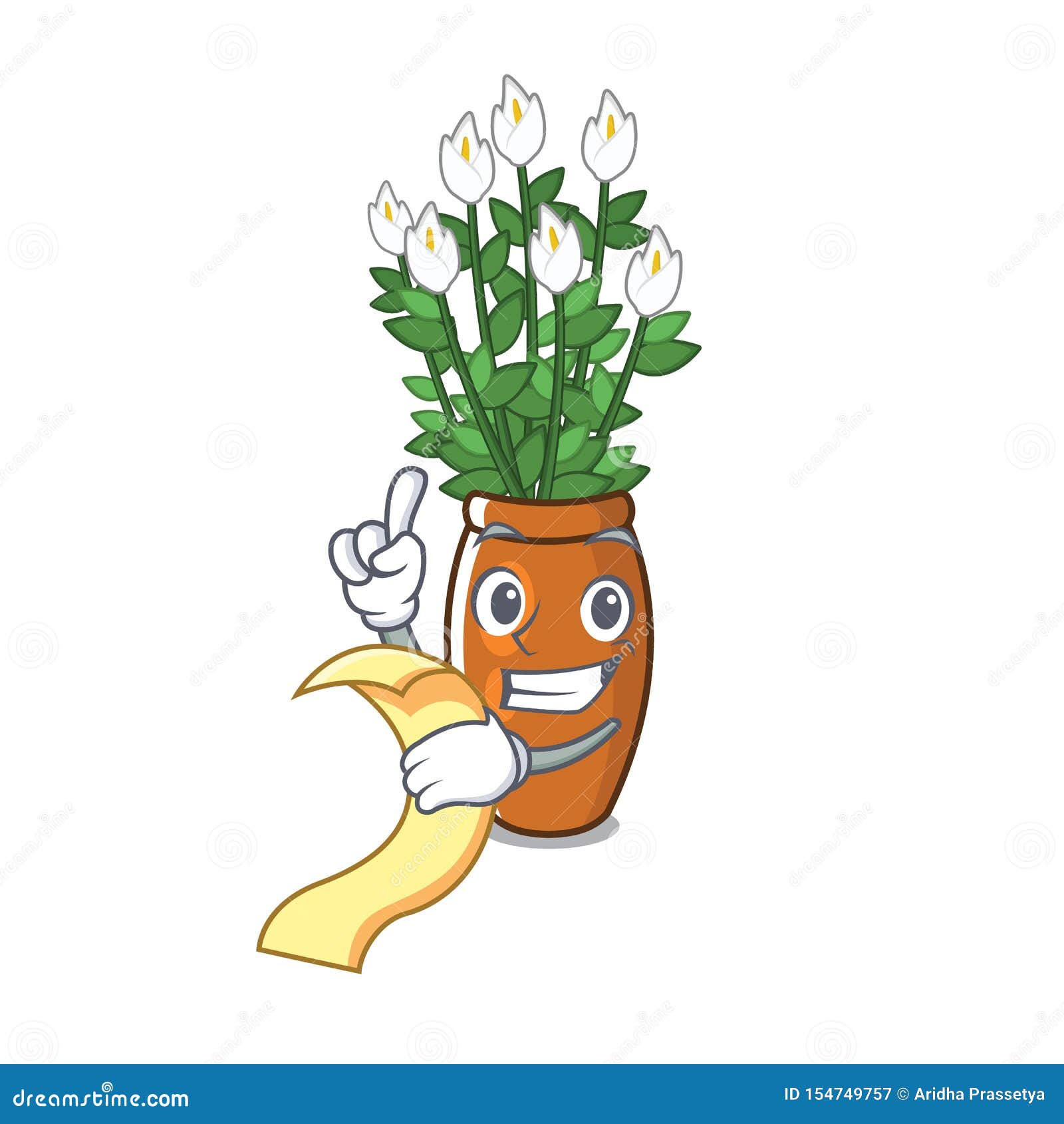 With Menu Peace Lily with the Character Shape Stock Vector ...