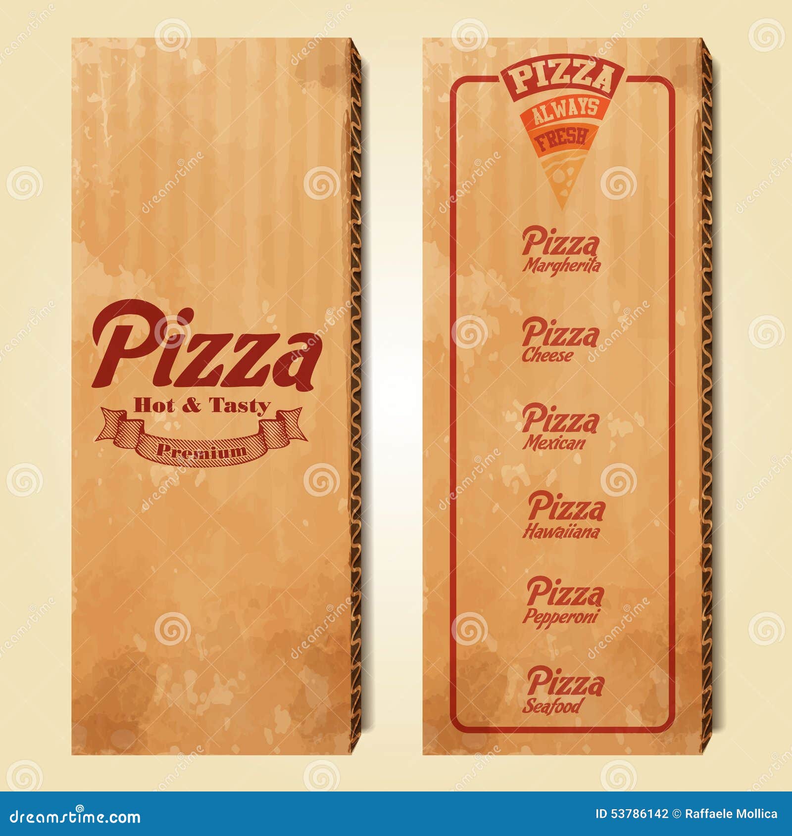 Menu pizza carton stock vector. Illustration of kitchen - 53786142
