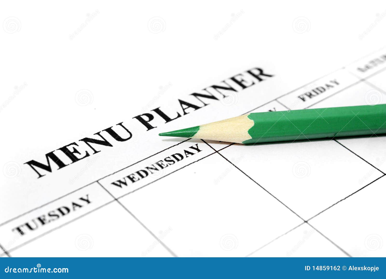 Menu planner stock photo. Image of white, deadline, paper - 14859162