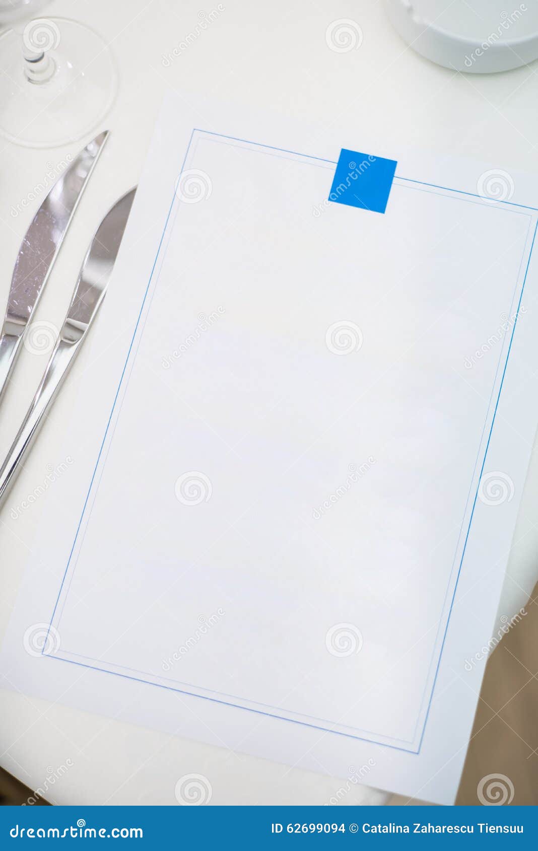 Menu on the plate stock photo. Image of menu, room, tableware - 62699094