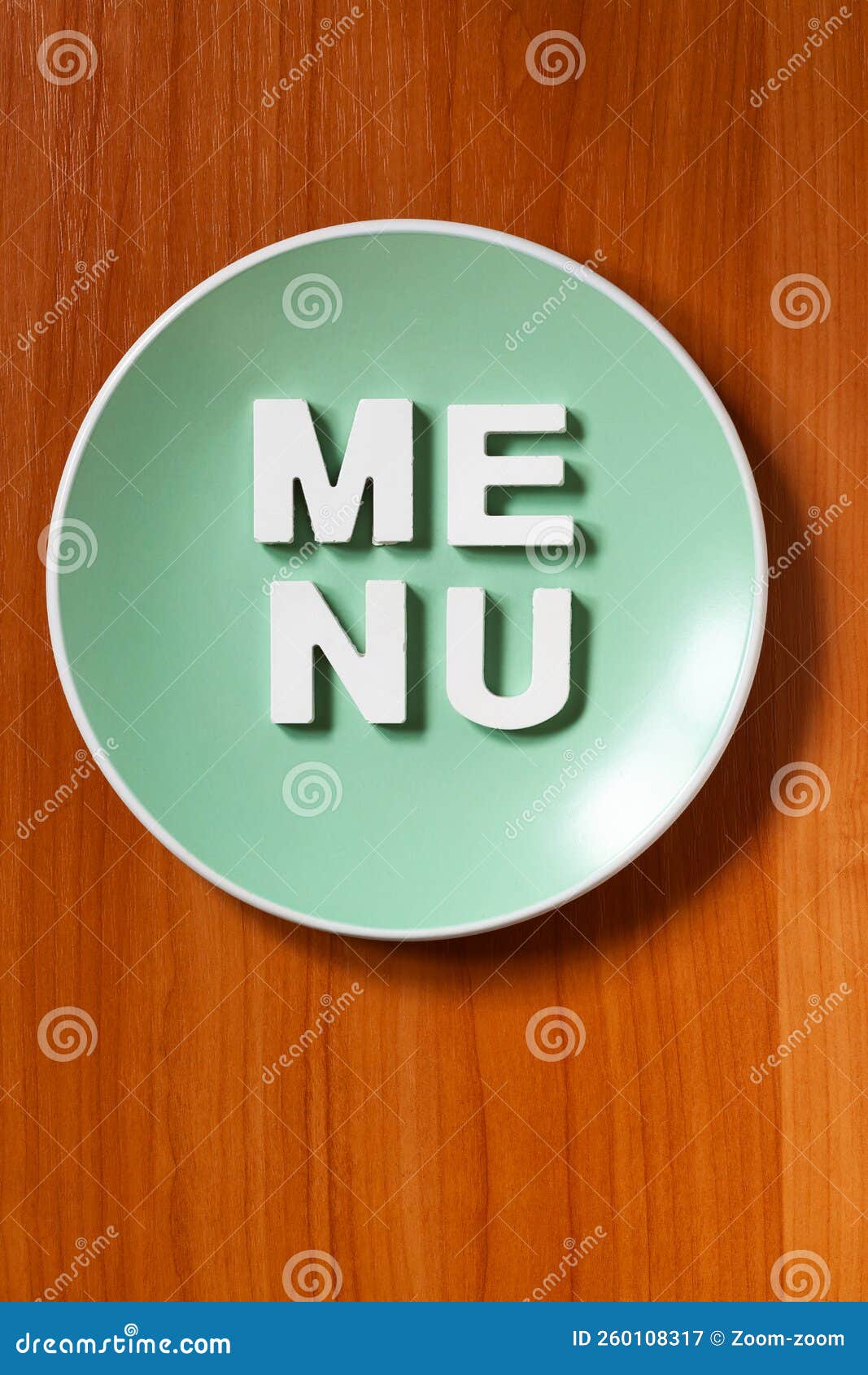 Menu - Plate on table stock image. Image of eatery, food - 260108317