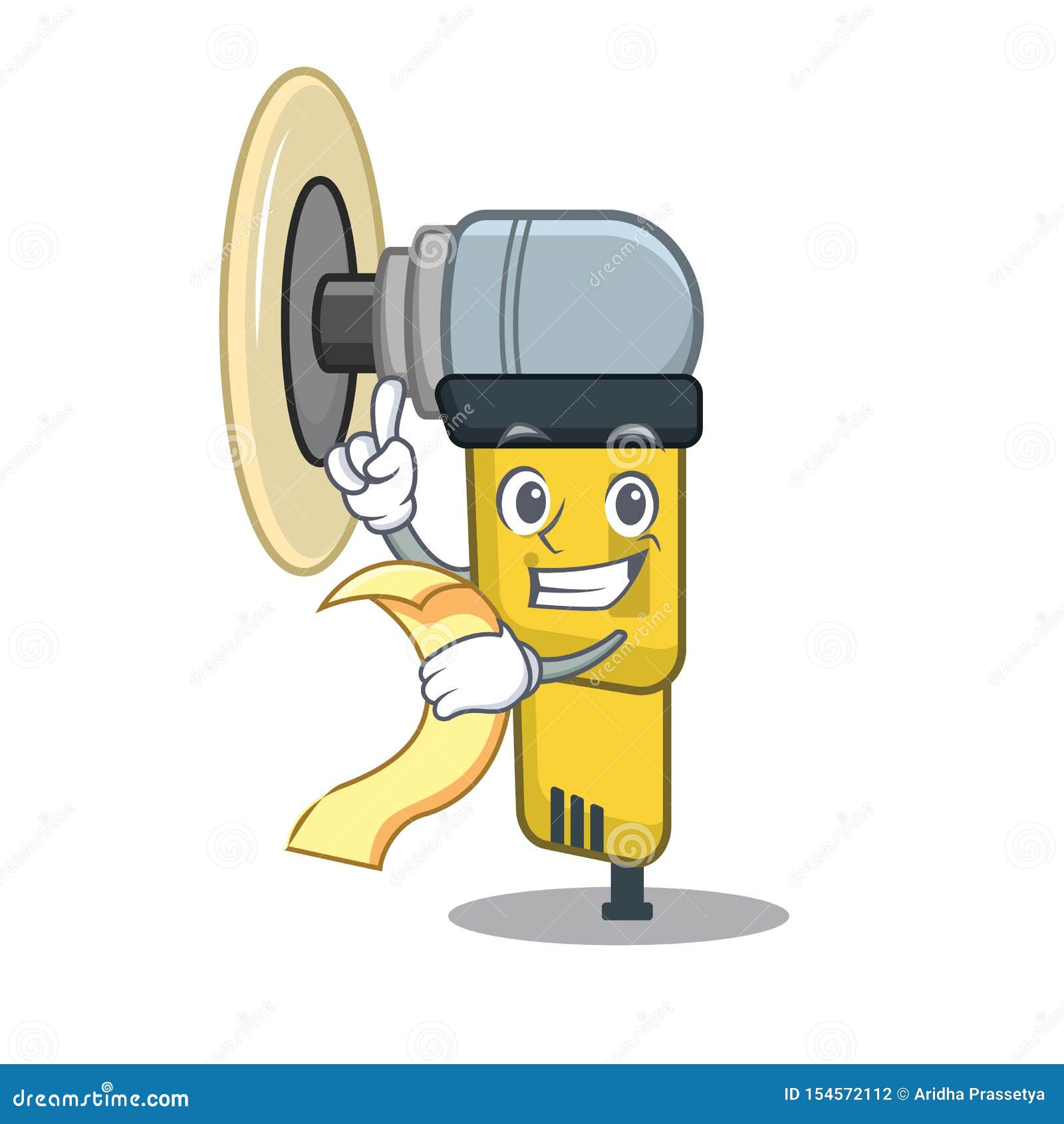 With Menu Pneumatic Sander Isolated with the Cartoon Stock Vector ...