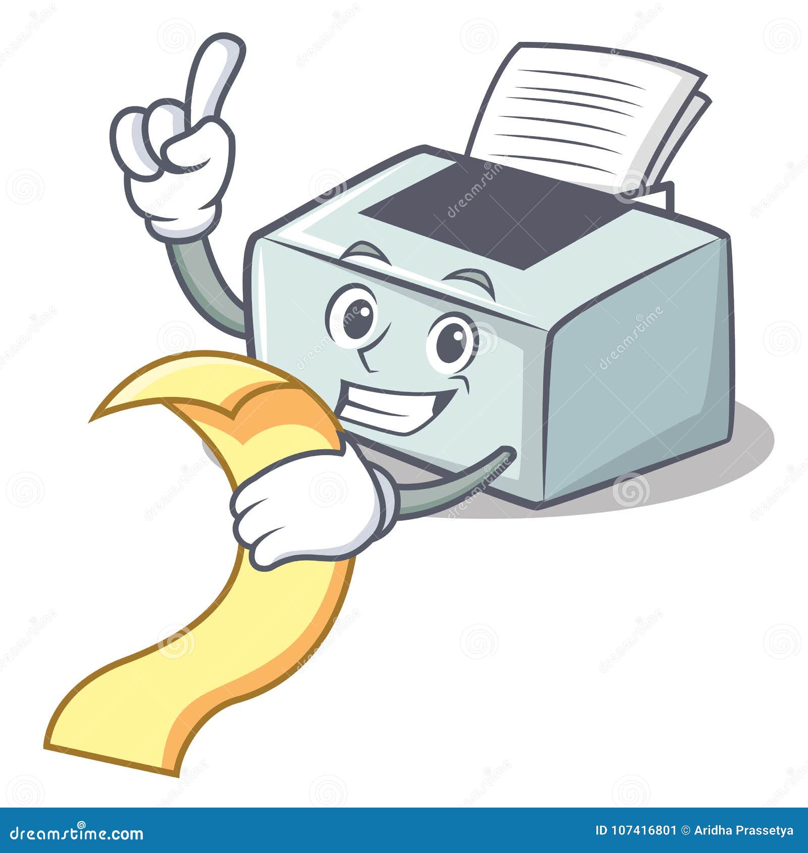 With Menu Printer Mascot Cartoon Style Stock Vector - Illustration of ...