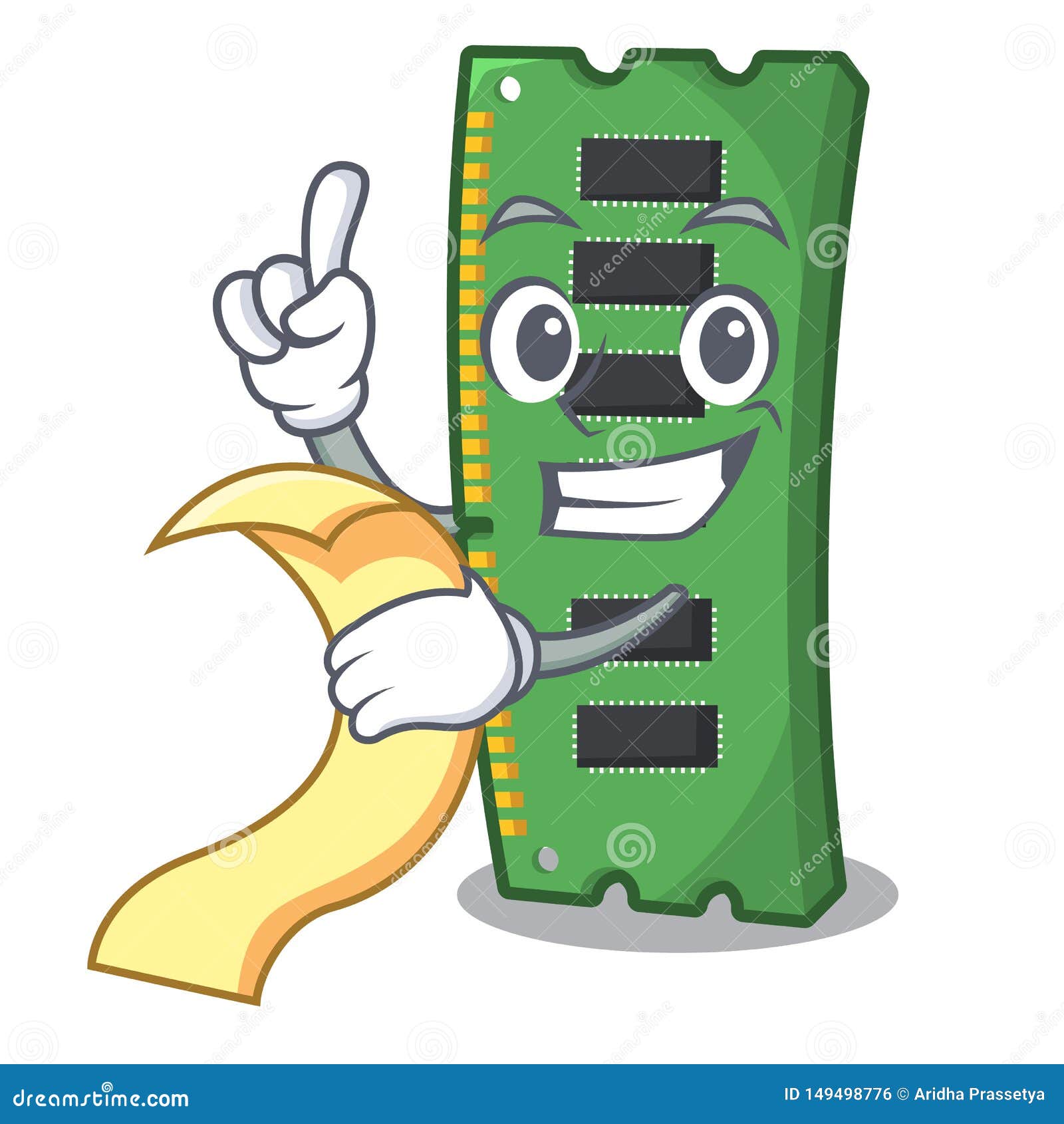 With Menu RAM Memory Card in PC Character Stock Vector - Illustration ...