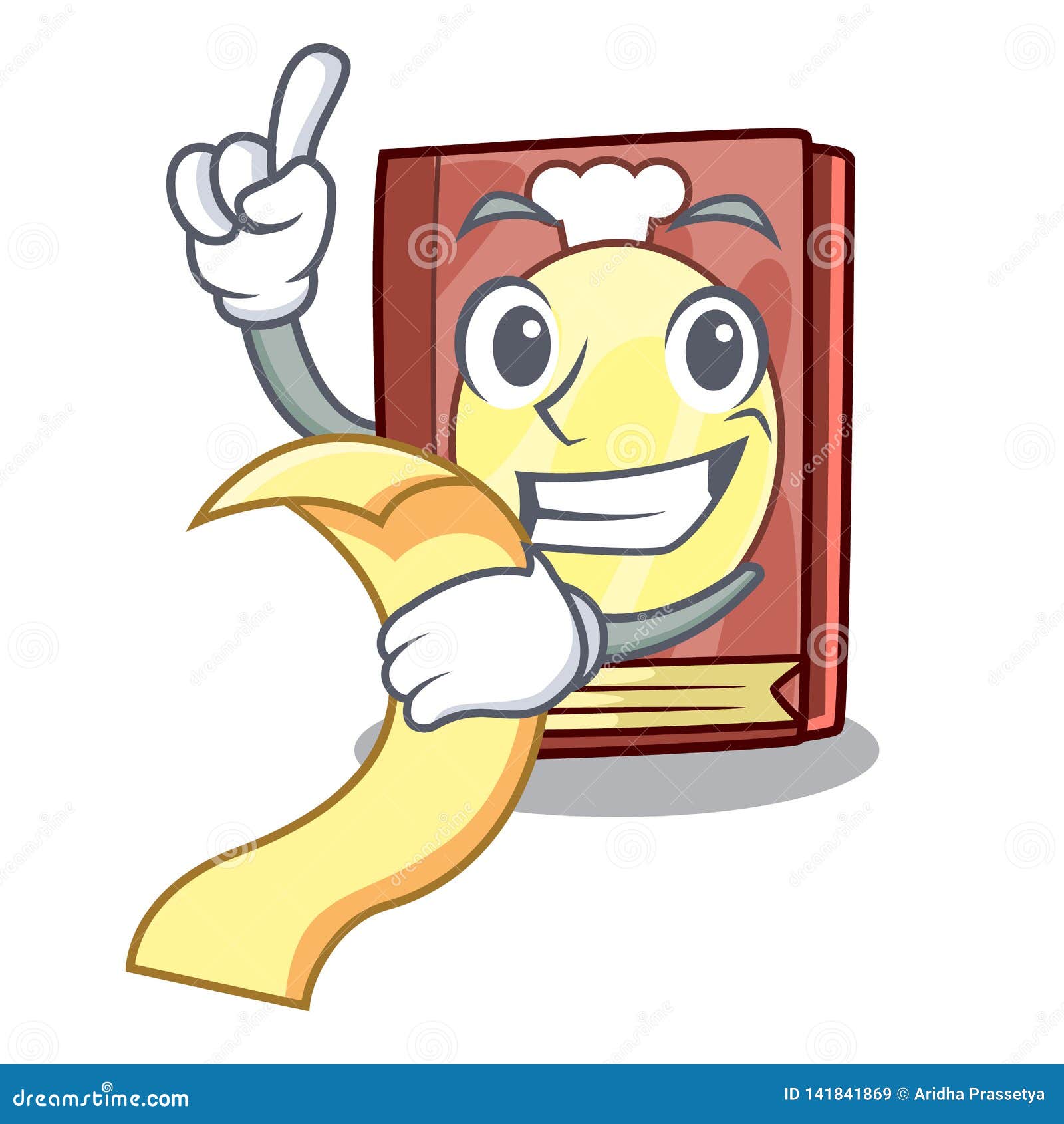 With Menu Recipe Book in the Cartoon Shape Stock Vector - Illustration ...