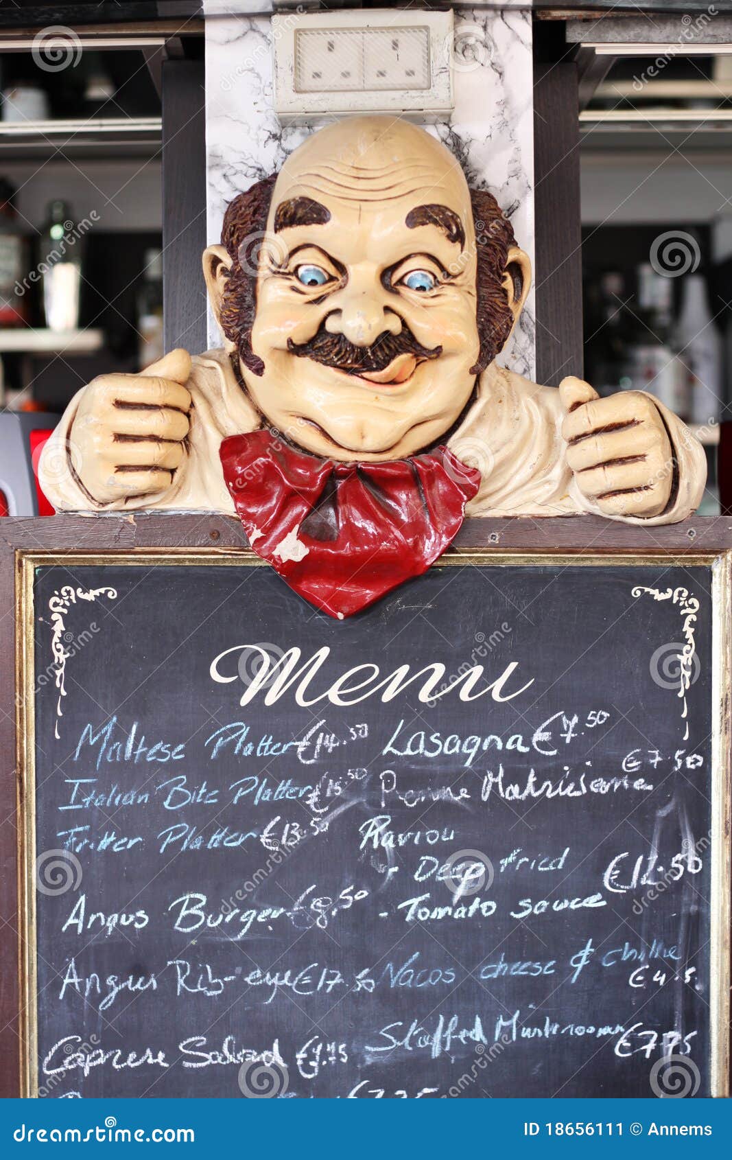Menu in restaurant stock image. Image of broken, funny - 18656111