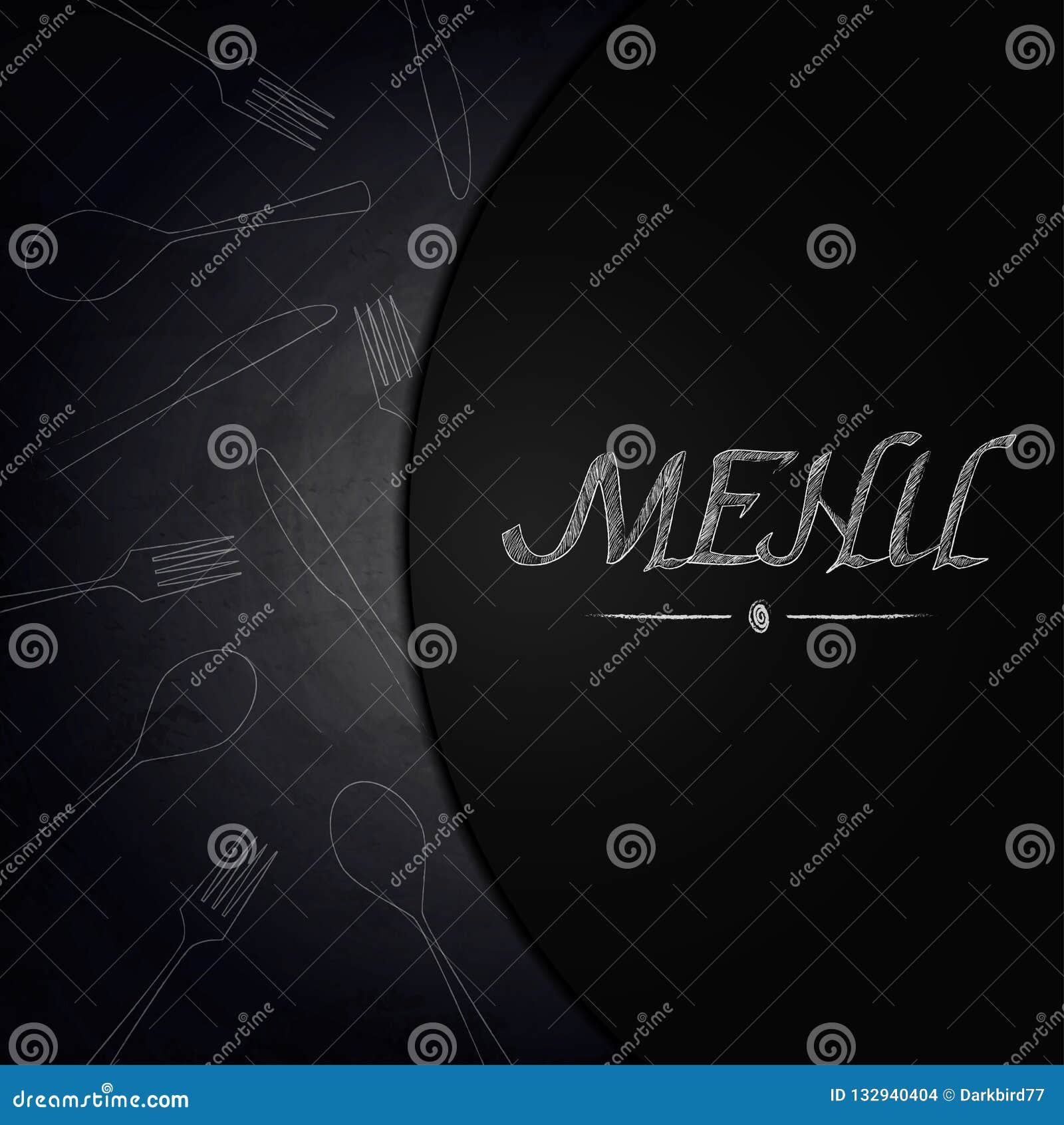Menu of Restaurant on Black Chalkboard Background Stock Illustration ...