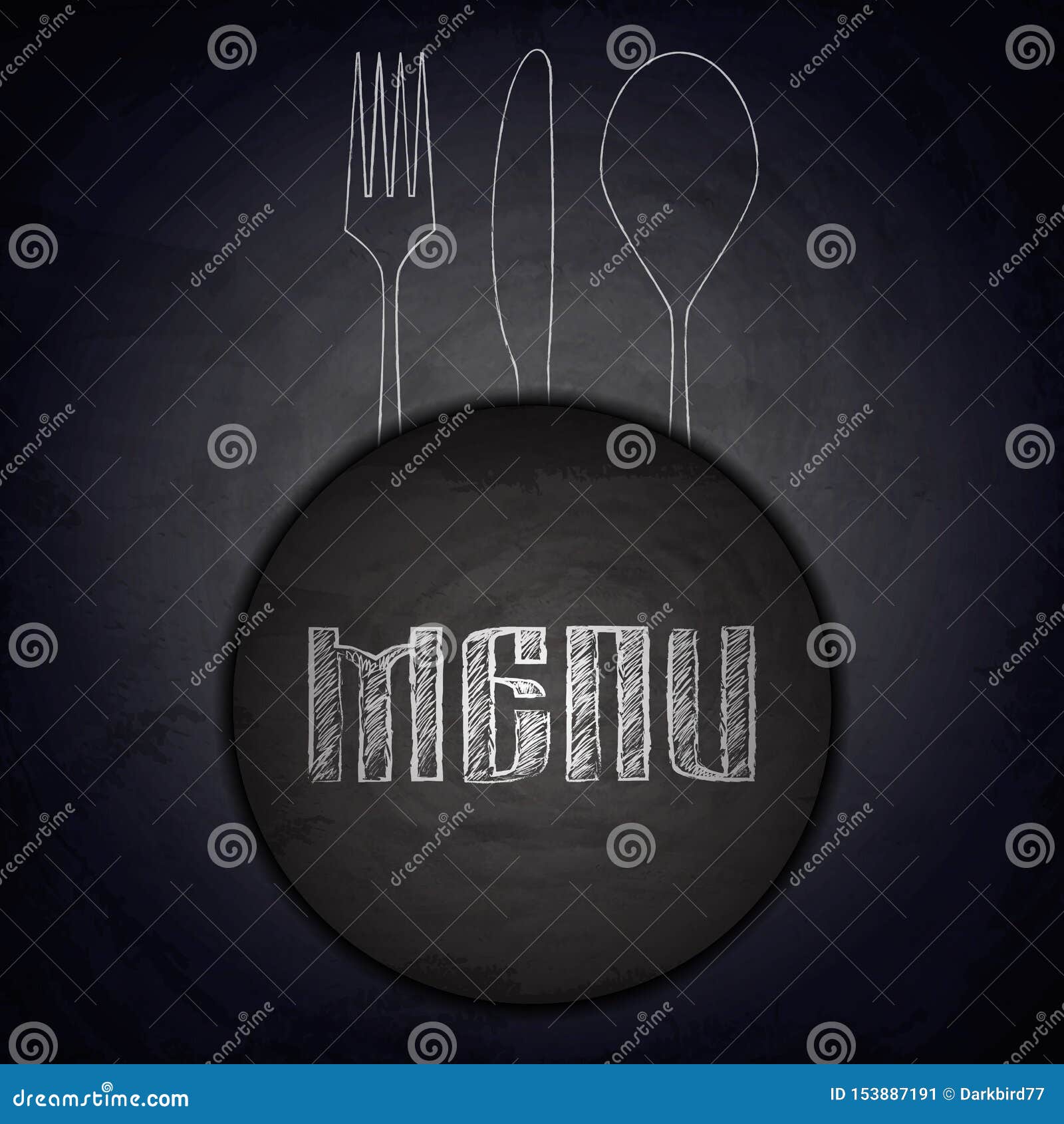 Menu of Restaurant on Black Chalkboard Background Stock Illustration ...