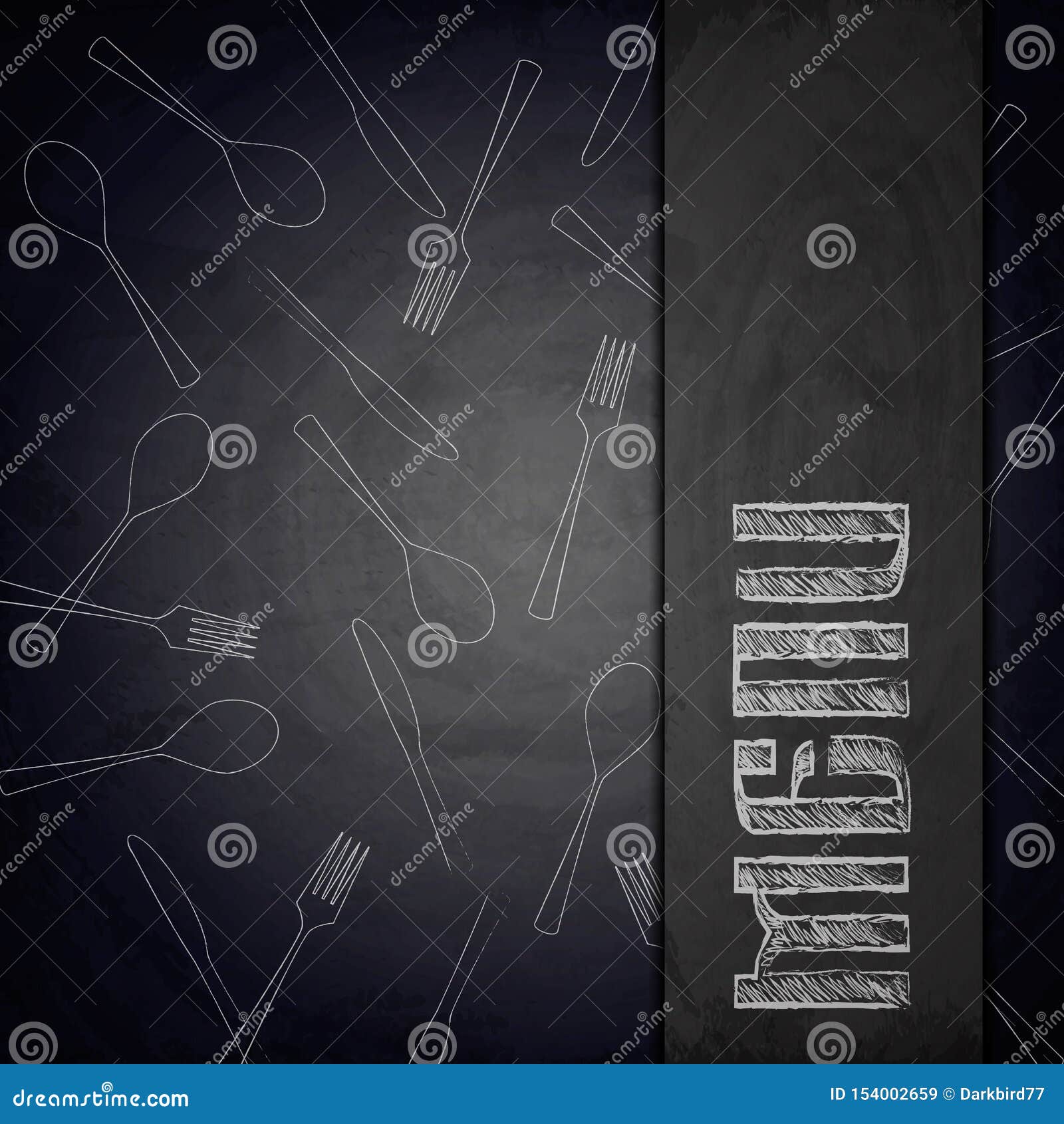 Menu of Restaurant on Black Chalkboard Background Stock Illustration ...