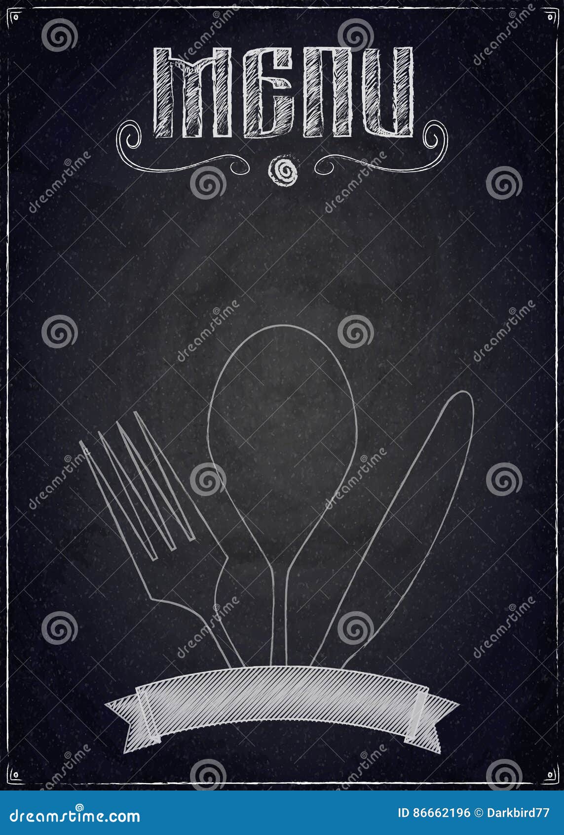 Menu of Restaurant on Black Chalkboard Background Stock Vector ...