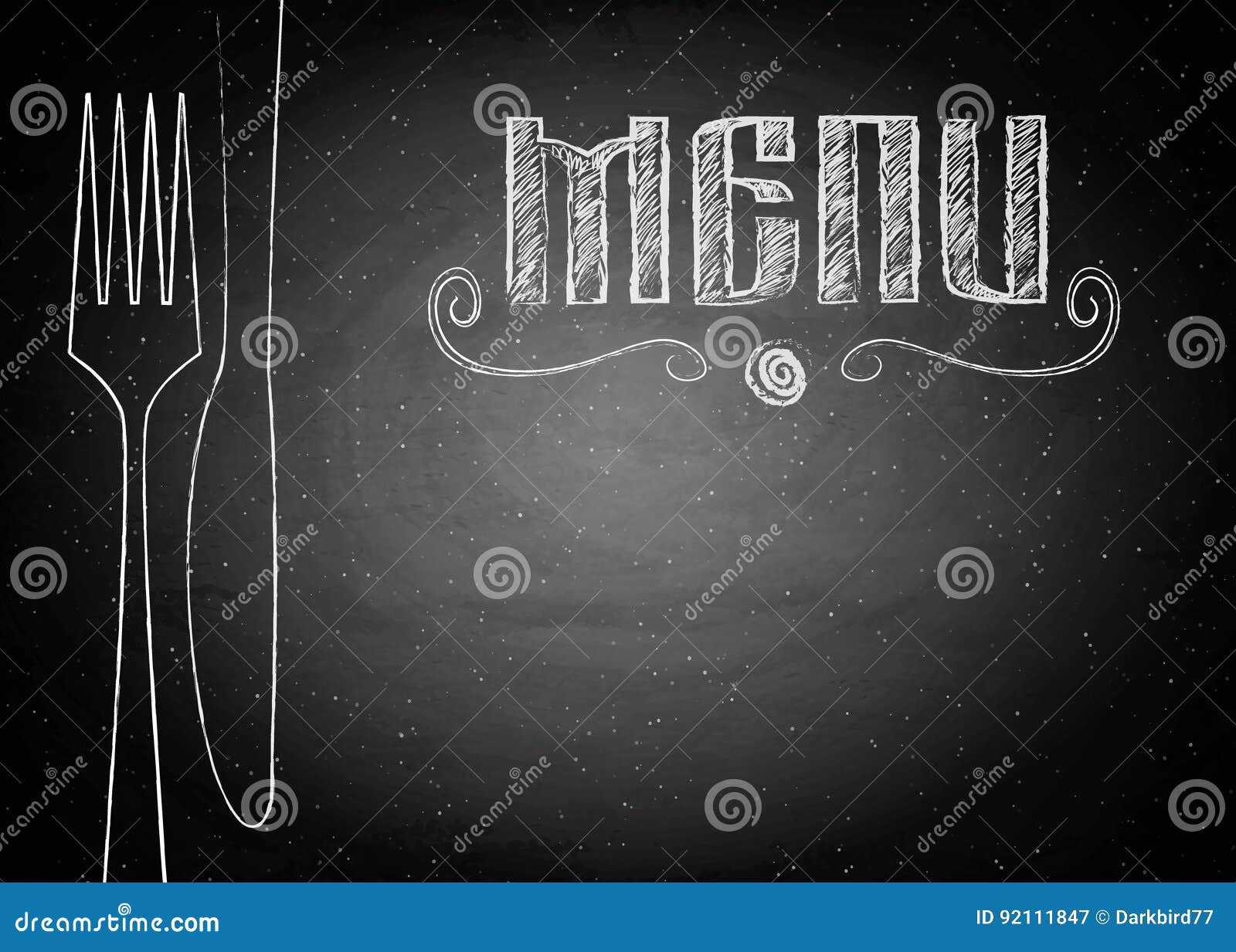 Menu of Restaurant on Black Chalkboard Background Stock Illustration ...