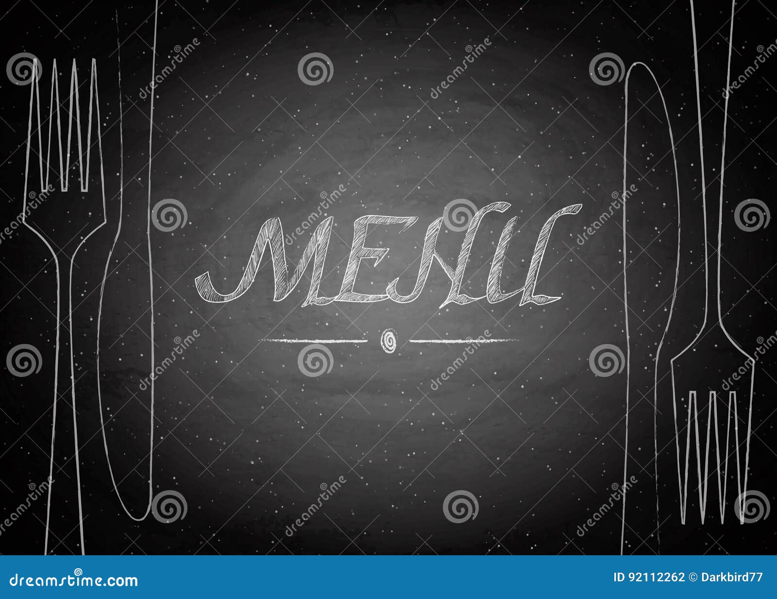 Menu of Restaurant on Black Chalkboard Background Stock Illustration ...