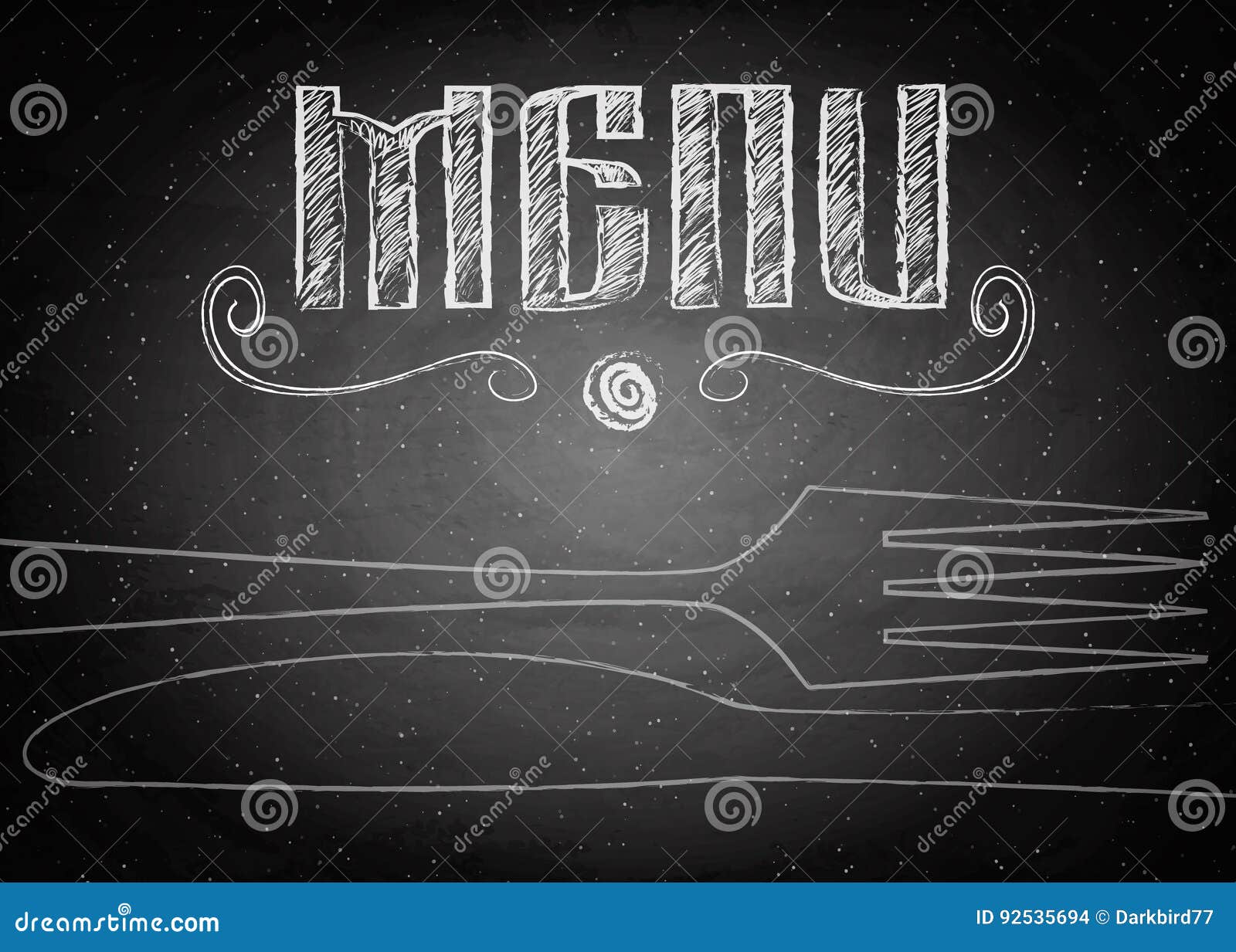 Menu of Restaurant on Black Chalkboard Background Stock Illustration ...