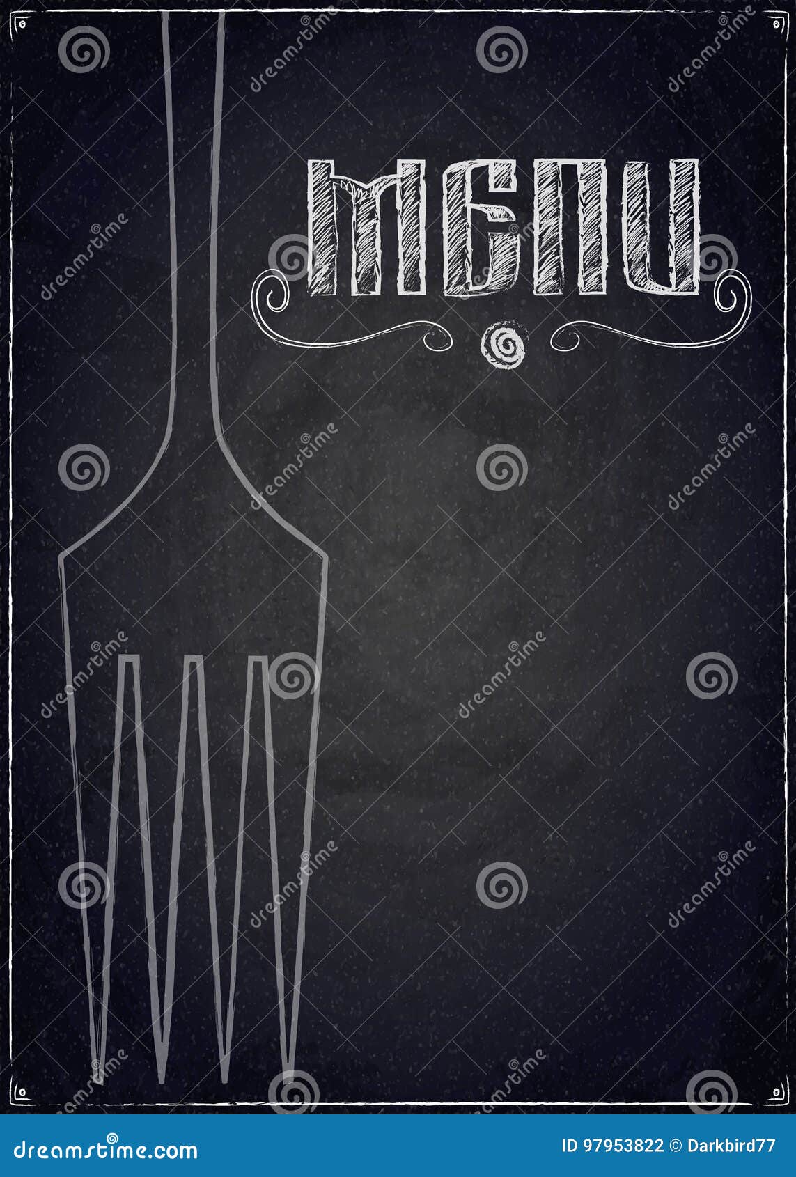 Menu of Restaurant on Black Chalkboard Background Stock Illustration ...