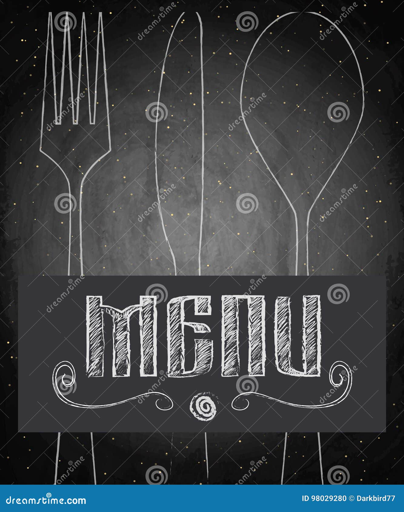 Menu of Restaurant on Black Chalkboard Background Stock Illustration ...