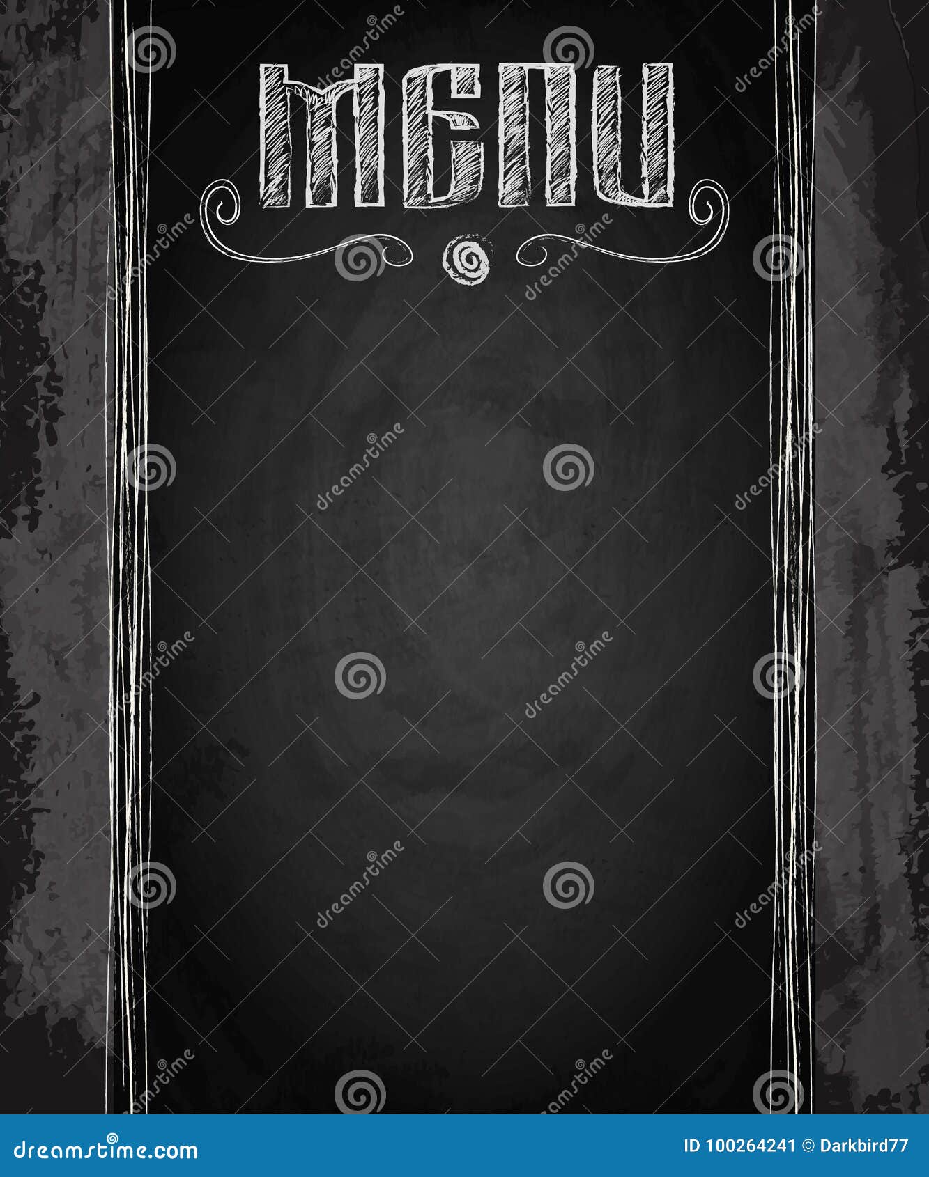Menu of Restaurant on Black Chalkboard Background Stock Illustration ...