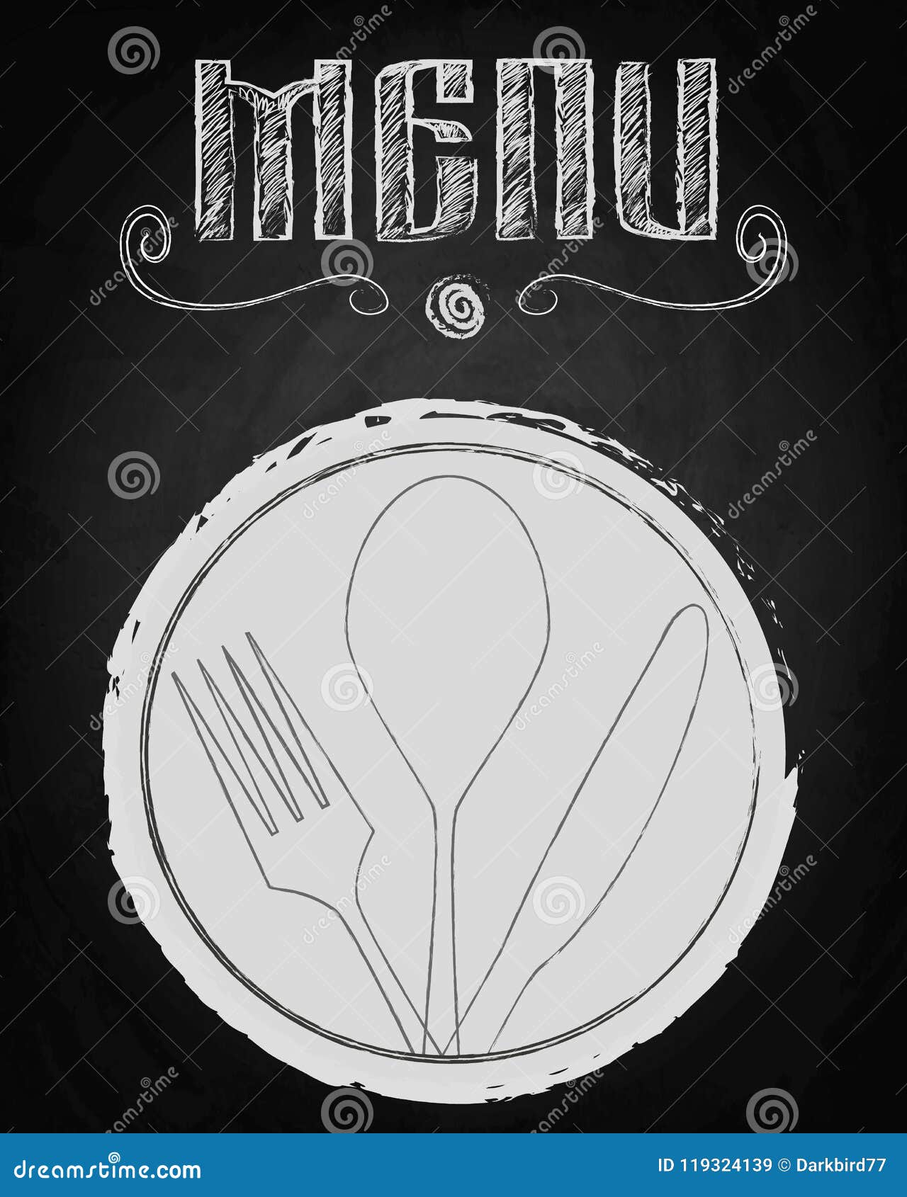 Menu of Restaurant on Black Chalkboard Background Stock Illustration ...