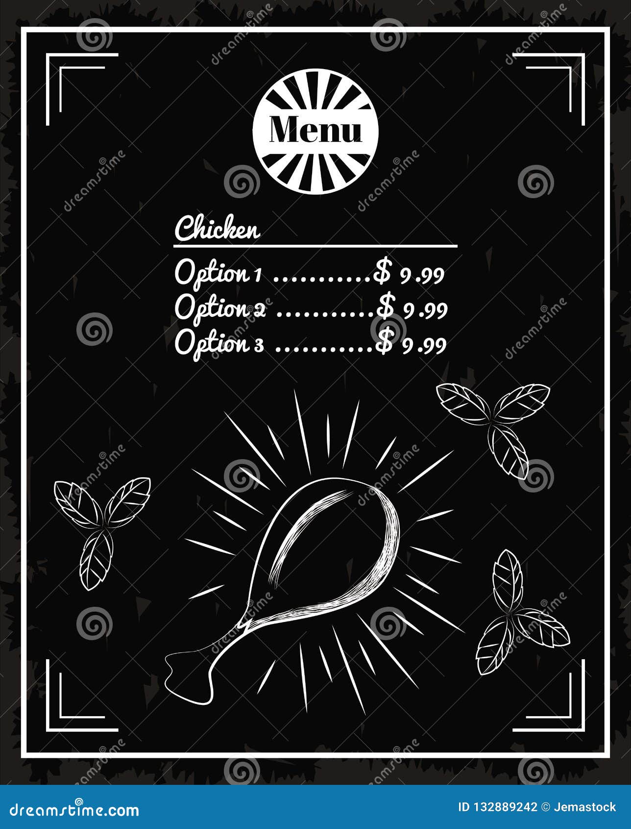 Menu restaurant chicken stock vector. Illustration of doodle - 132889242