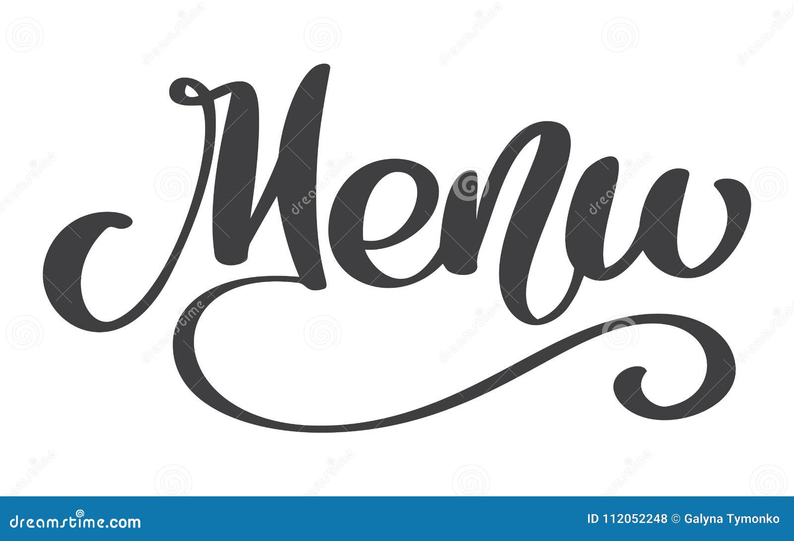 Menu Restaurant Hand Drawn Lettering Phrase Text Vector Illustration ...