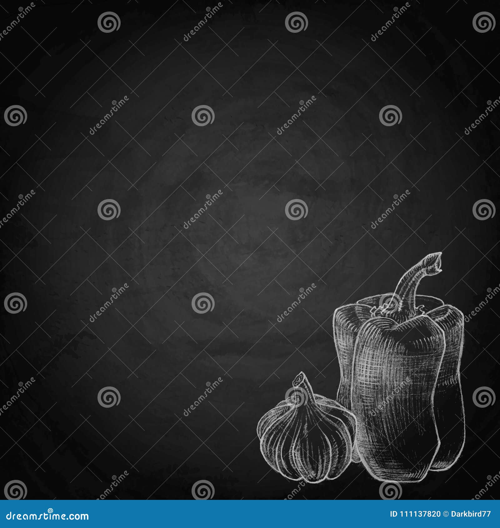 Menu of Restaurant with Hand Drawn Vegetables on Black Chalkboard ...