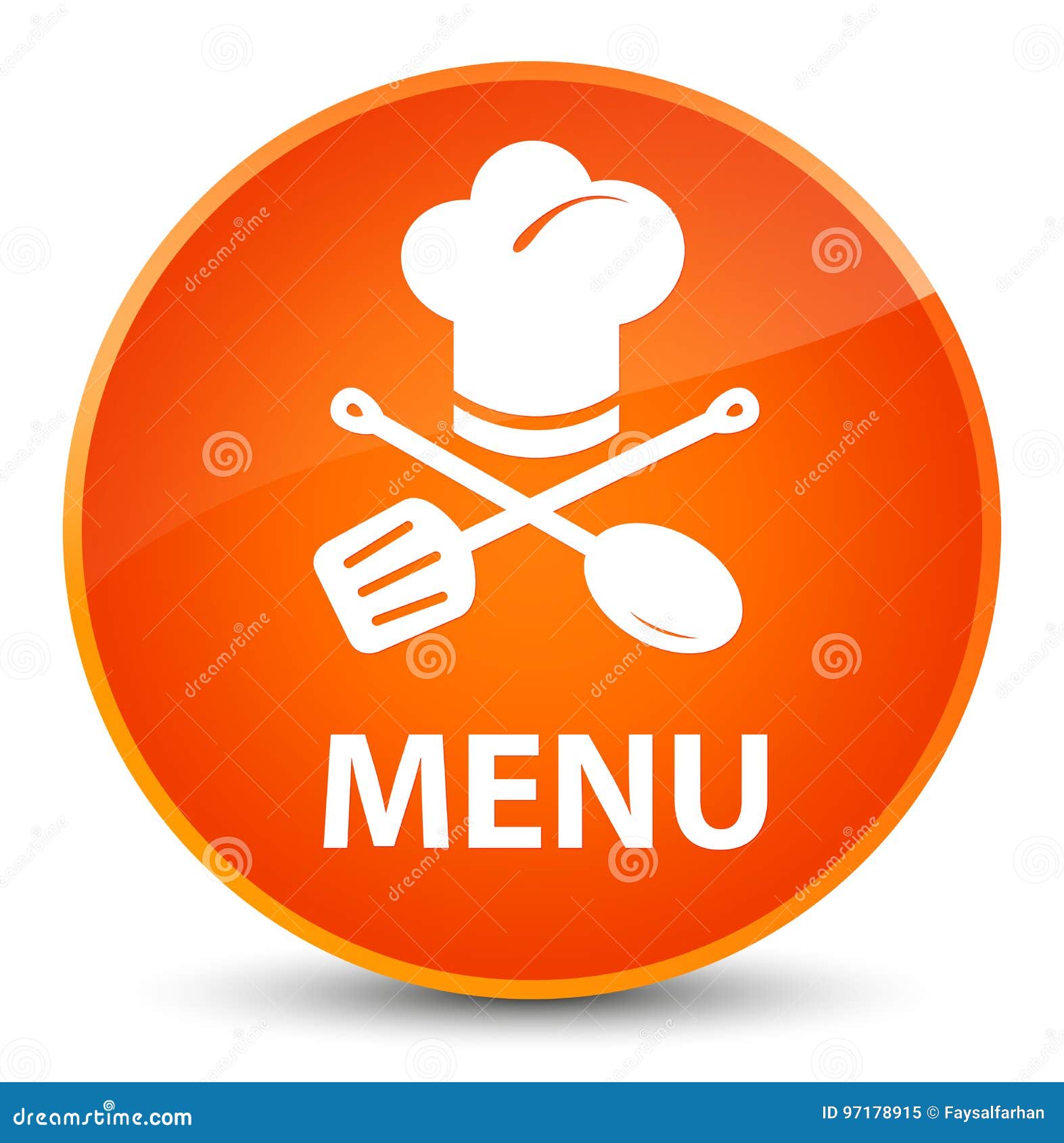 Menu (restaurant Icon) Elegant Orange Round Button Stock Illustration ...