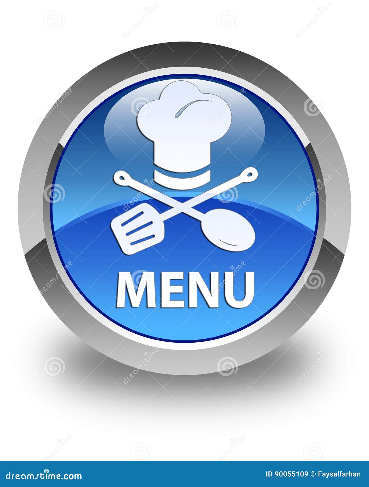 Menu (restaurant Icon) Glossy Blue Round Button Stock Illustration ...