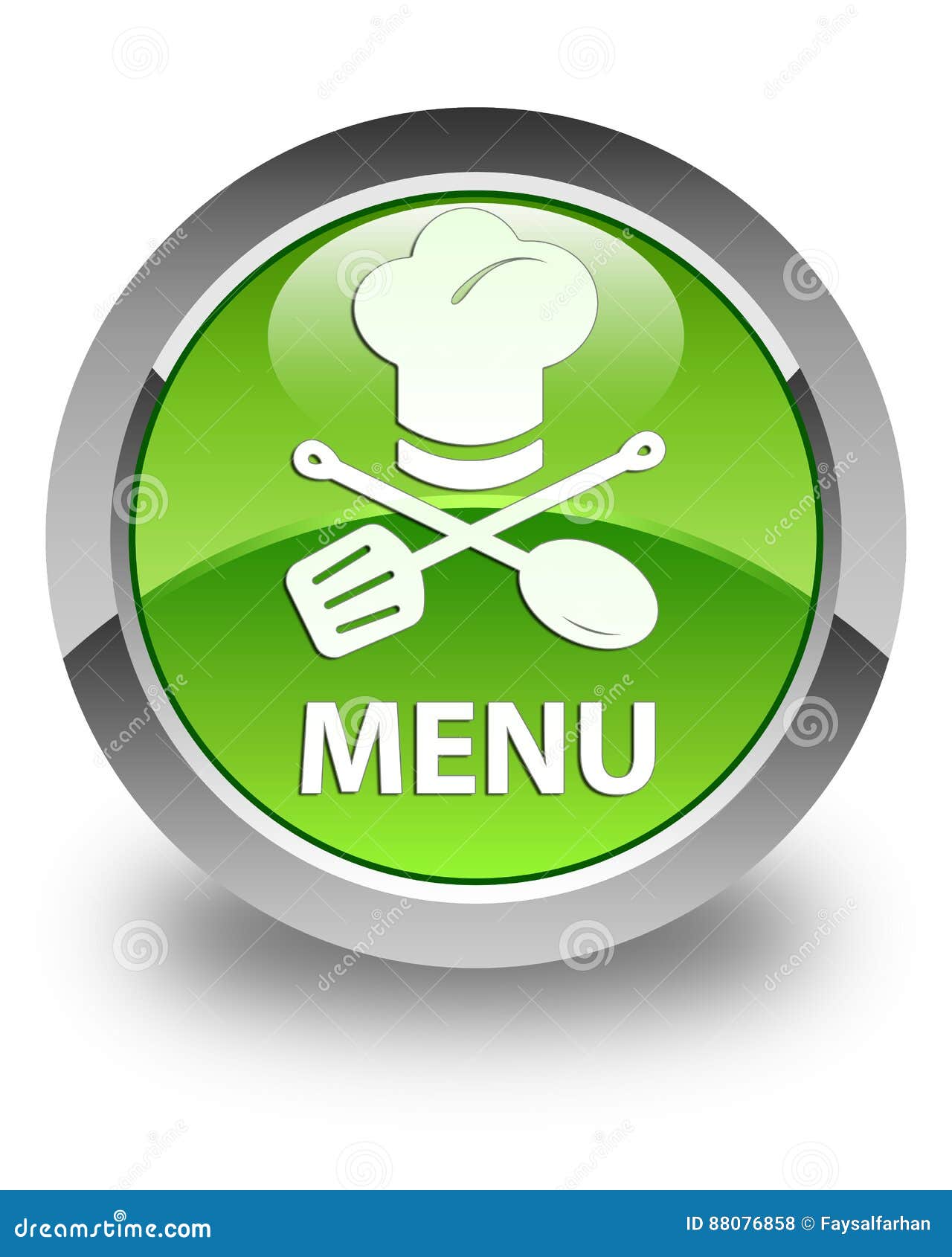 Menu (restaurant Icon) Glossy Green Round Button Stock Illustration ...