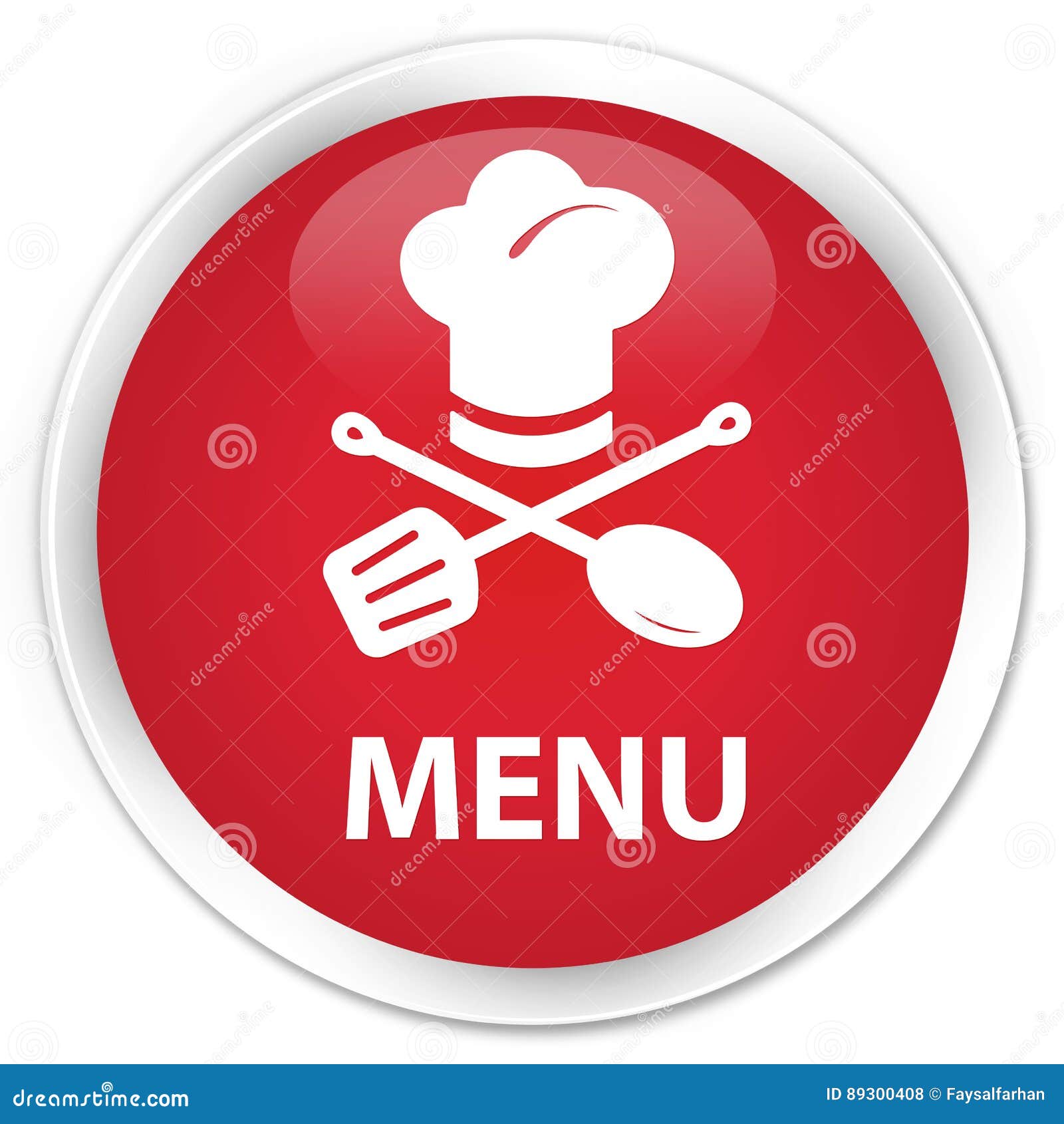 Menu (restaurant Icon) Premium Red Round Button Stock Illustration ...