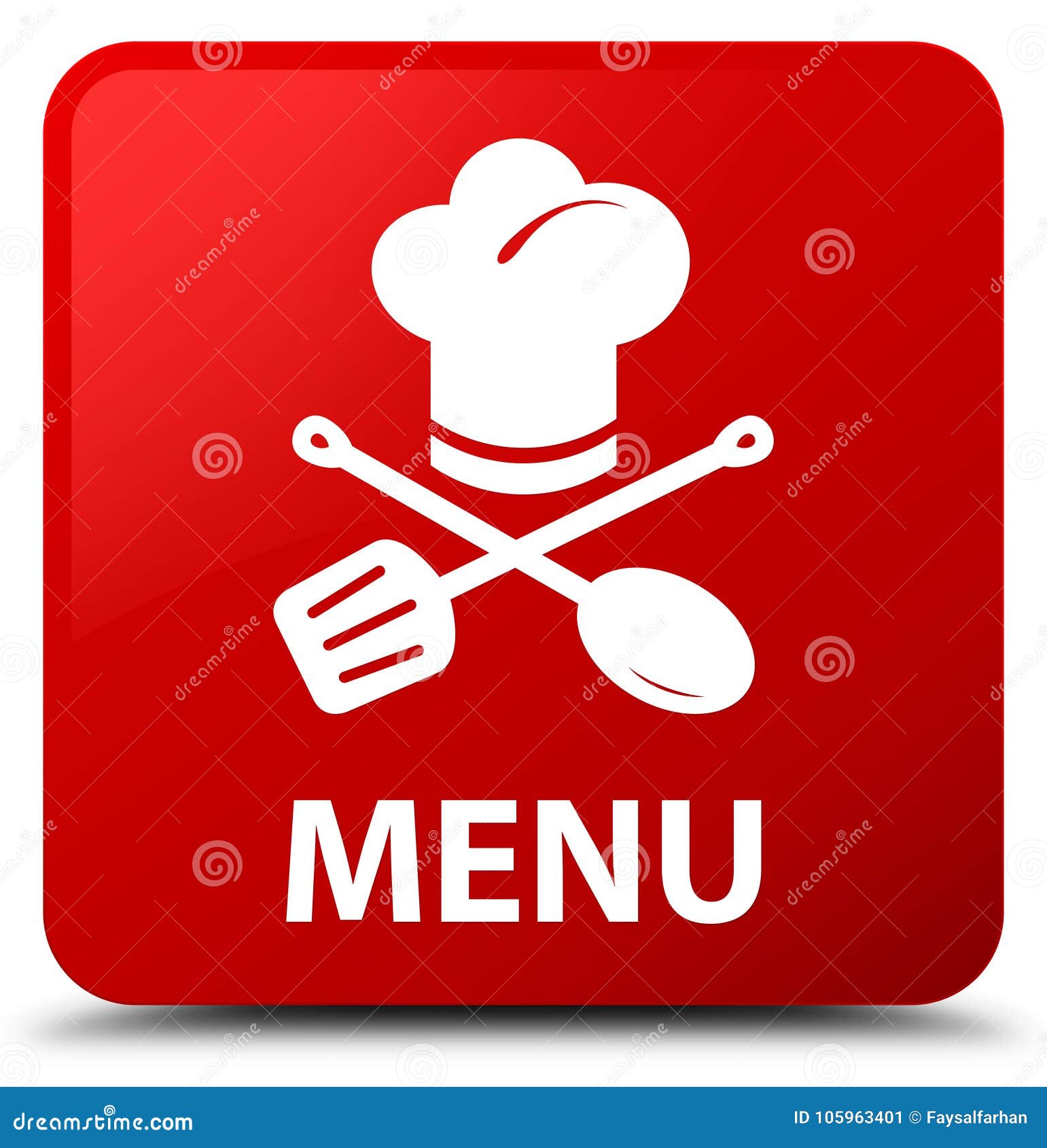 Menu (restaurant Icon) Red Square Button Stock Illustration ...