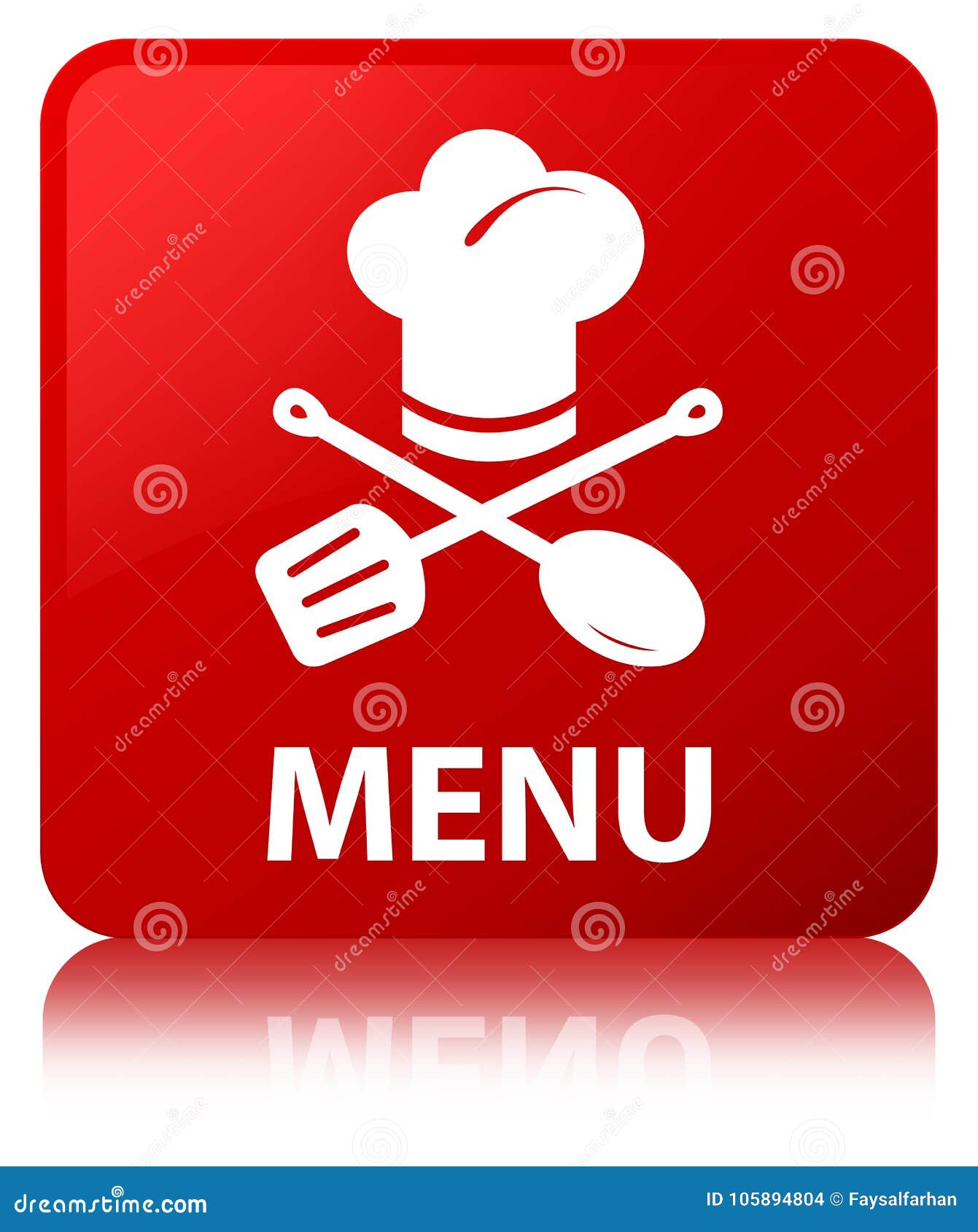 Menu (restaurant Icon) Red Square Button Stock Illustration ...