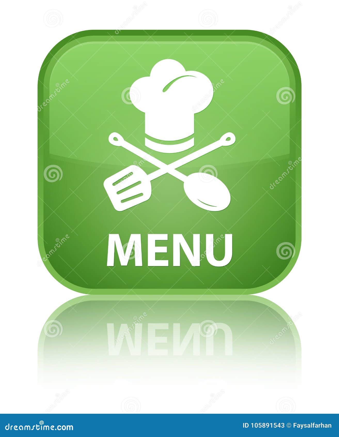 Menu (restaurant Icon) Special Soft Green Square Button Stock ...