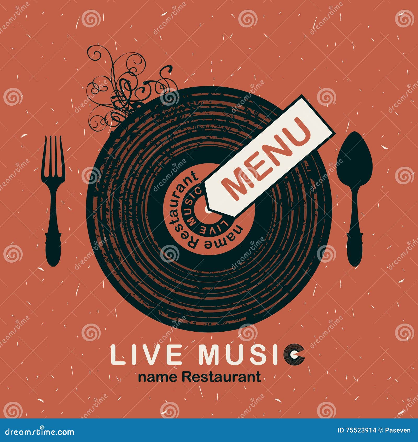 Menu Restaurant with Live Music Stock Vector - Illustration of lunch ...