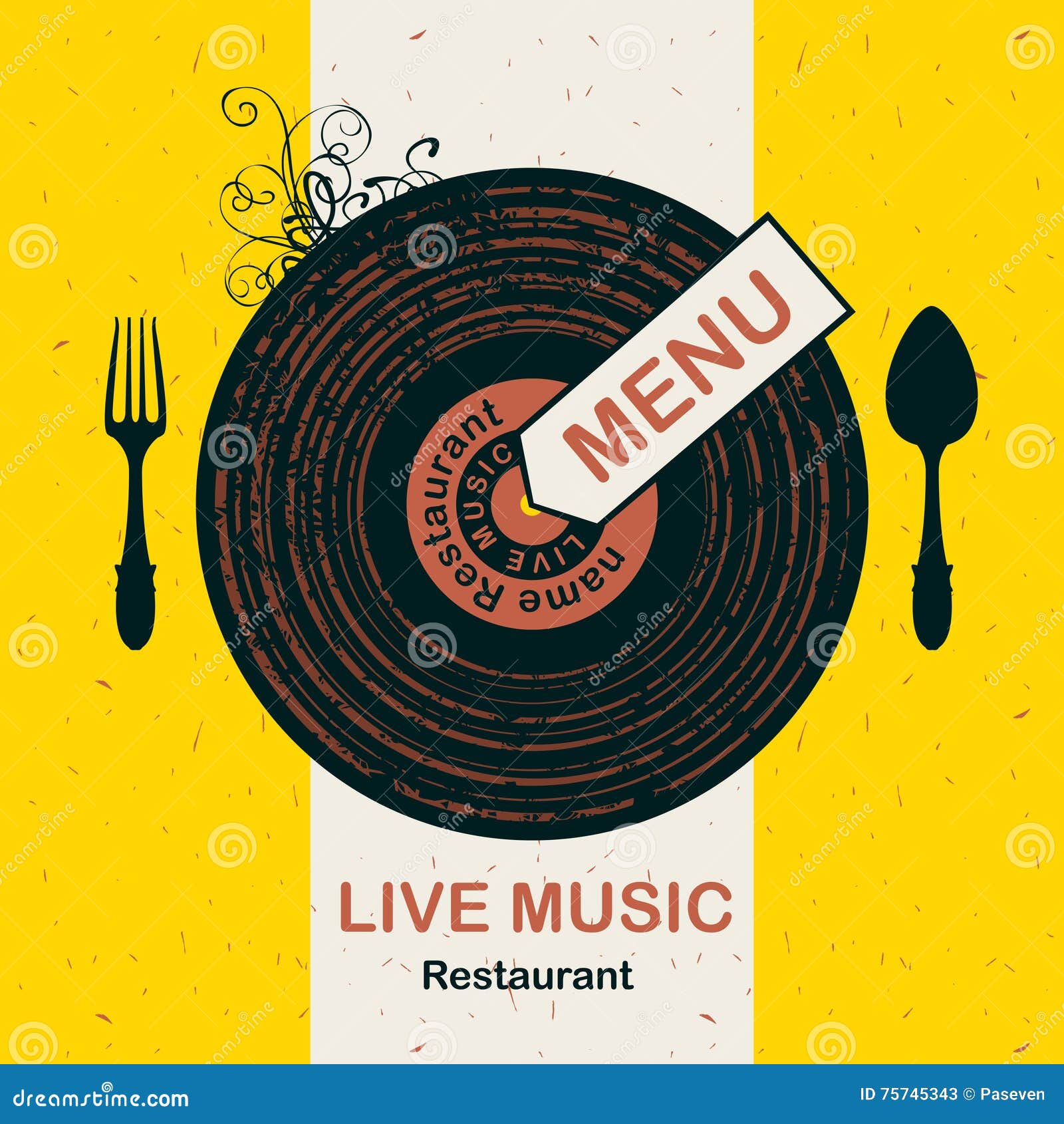 Menu Restaurant with Live Music Stock Vector - Illustration of live ...