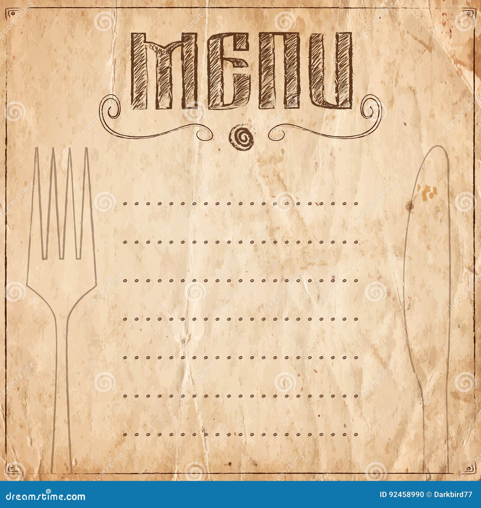 Menu of Restaurant on the Old Paper Background Stock Illustration ...
