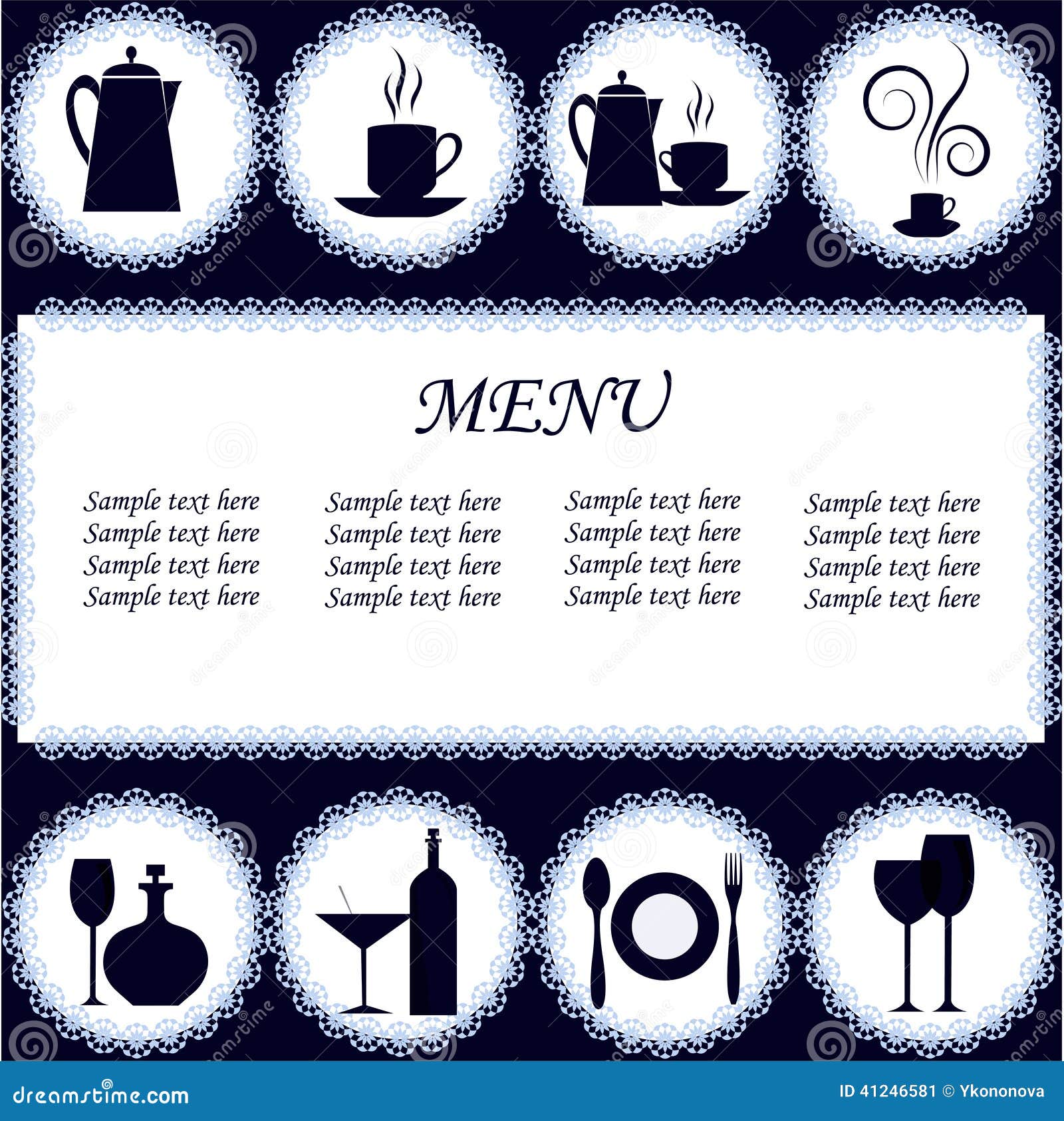 The menu restaurant stock vector. Illustration of food - 41246581