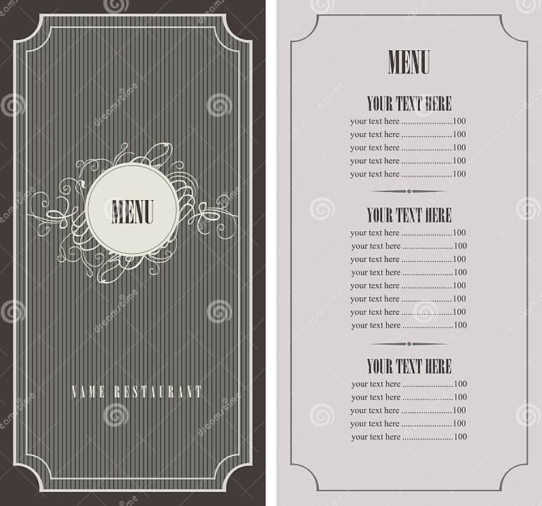 Menu in retro style stock vector. Illustration of price - 61339834
