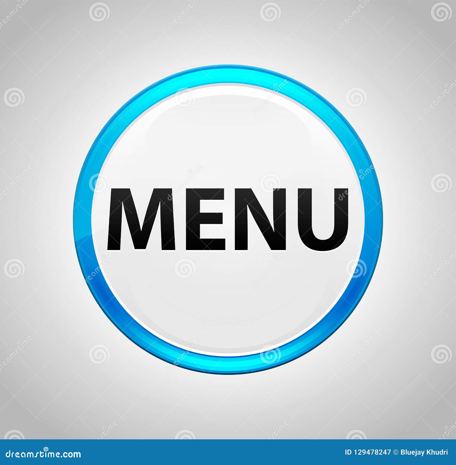 Menu Round Blue Push Button Stock Illustration - Illustration of symbol ...