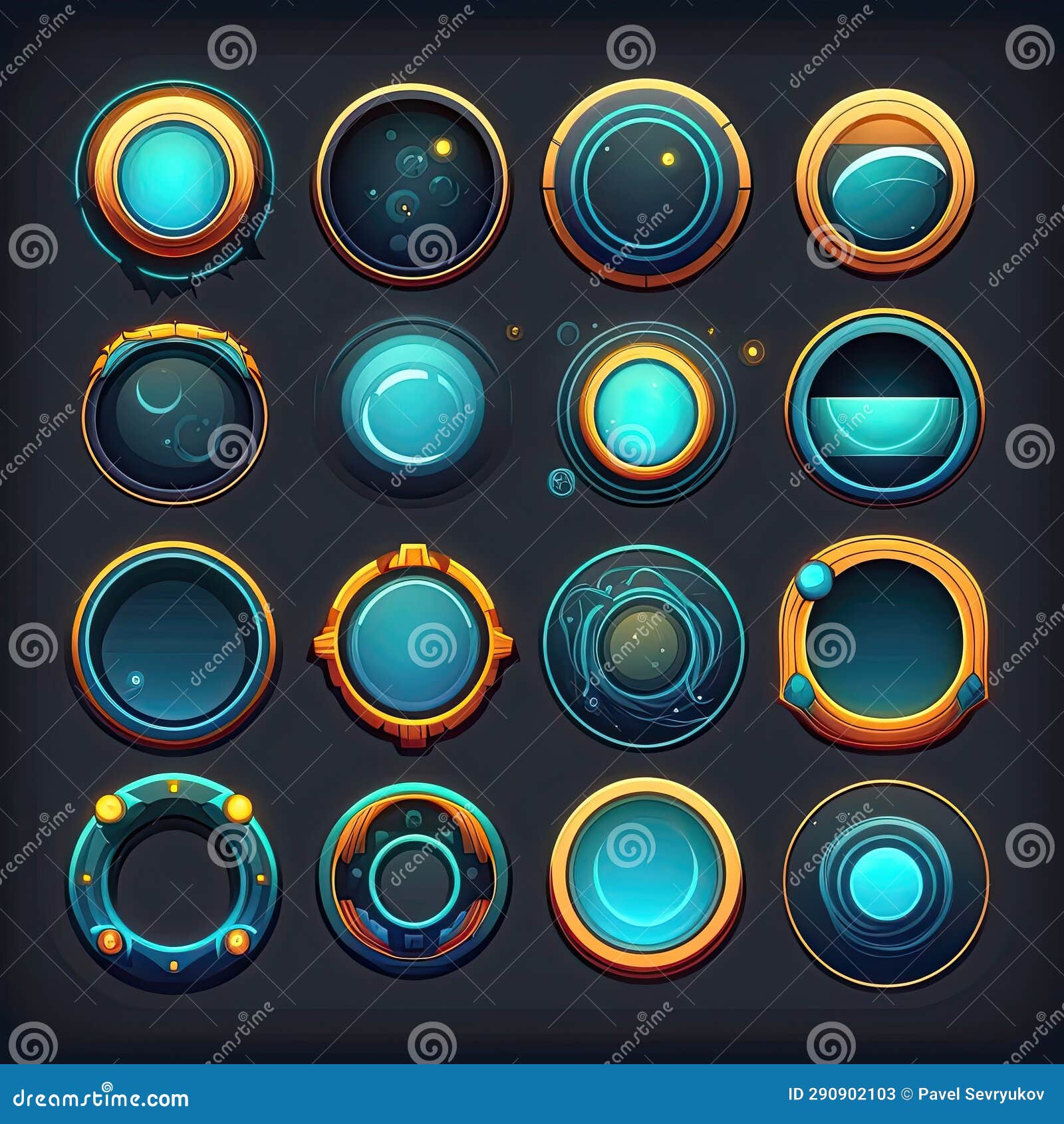 Menu Round Frame Game Ai Generated Stock Illustration - Illustration of ...