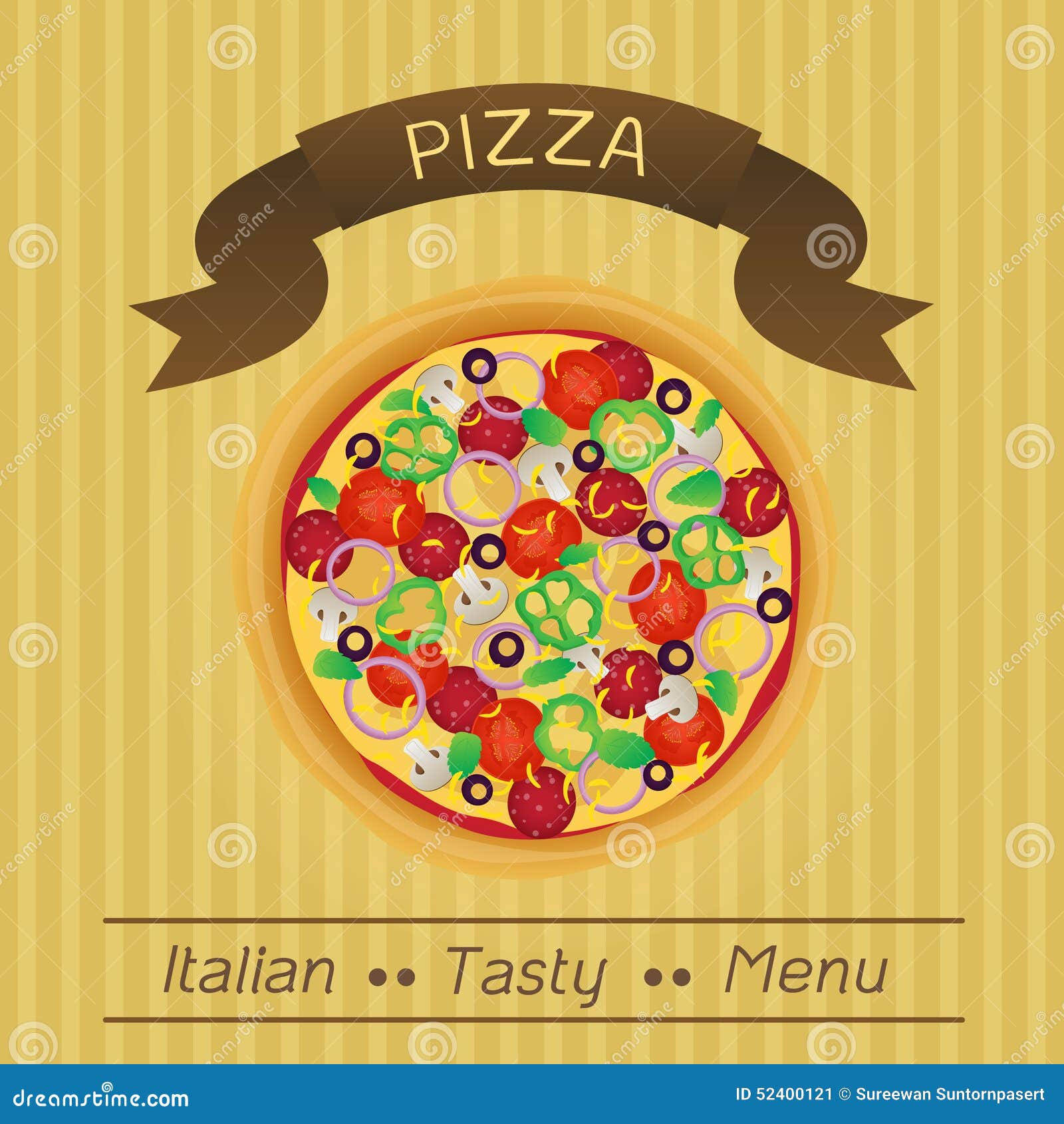 Menu Saboroso Italiano Da Pizza Ilustração do Vetor - Ilustração de ...