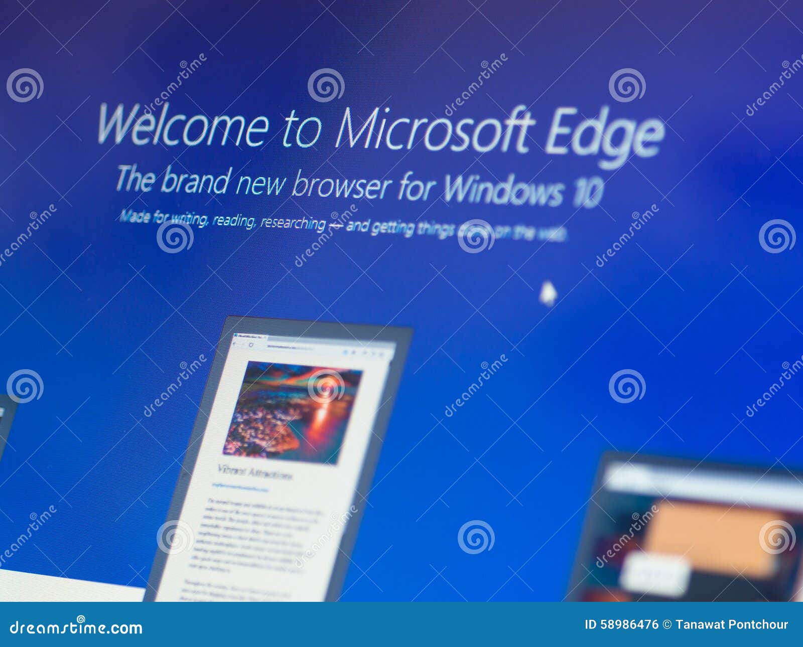 Menu Screen of New Windows 10 Focussed on Mirosoft Edge Icon Editorial ...