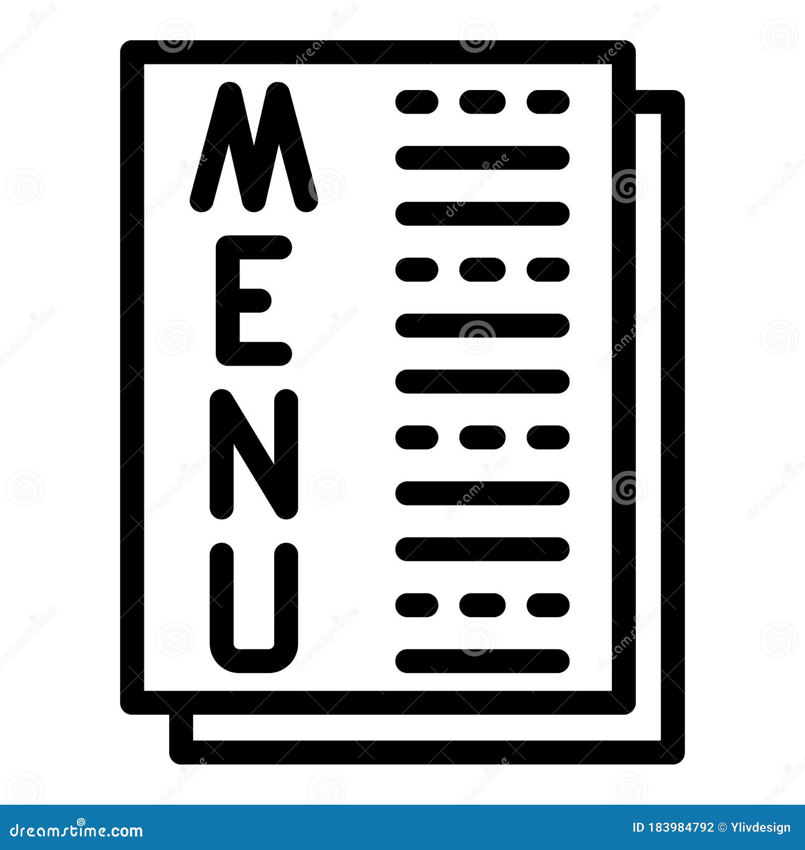 Menu Sheets Icon, Outline Style Stock Vector - Illustration of frame ...
