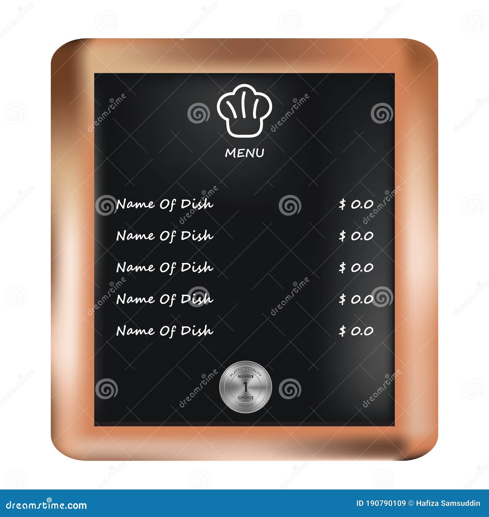 Menu on a Slate Board. Vector Illustration Decorative Design Stock ...